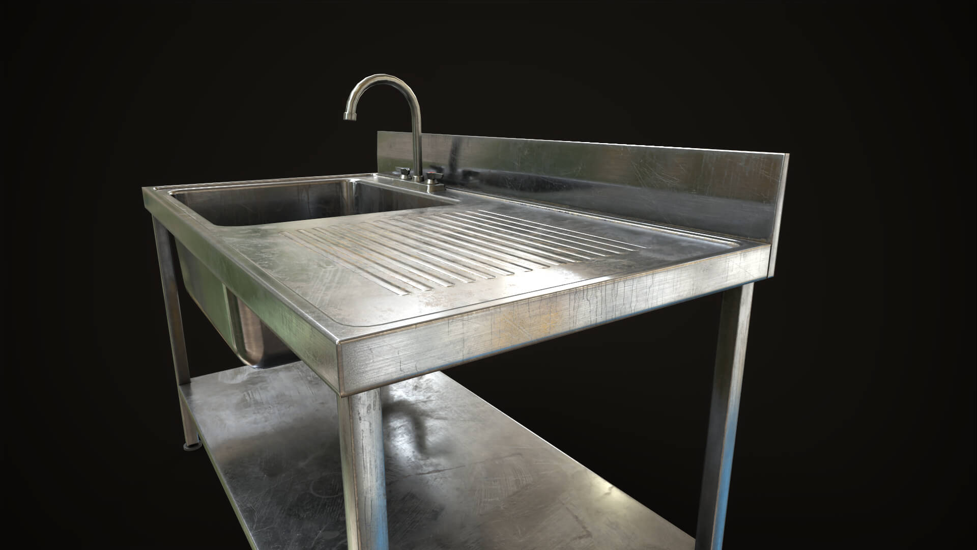 Metal Industrial Sink - 3D Model by siup