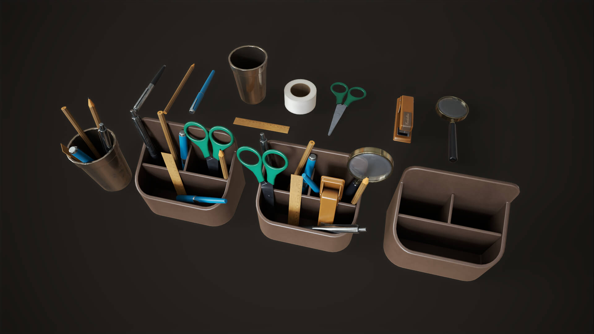 Office Assets Set - 3D Model by siup