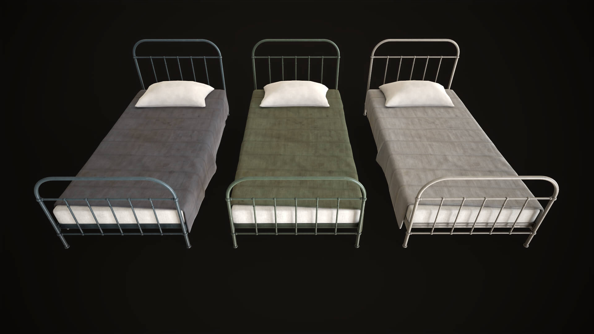 Old Metal Bed - 3D Model by siup