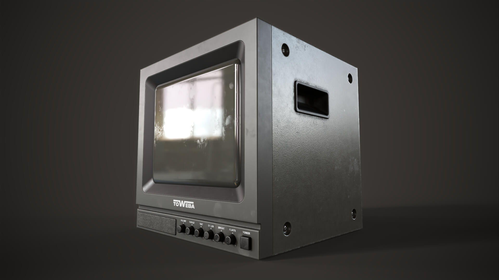 Portable Square Old TV - 3D Model by siup