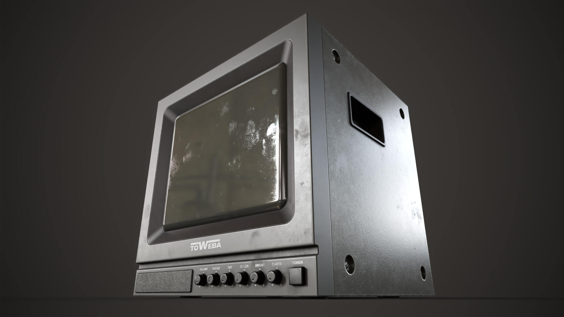 Portable Square Old TV - 3D Model by siup