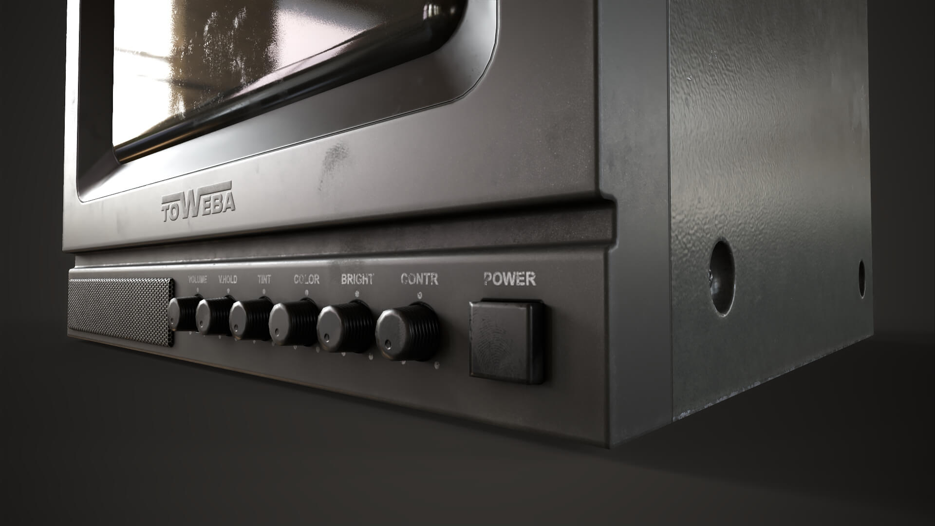 Portable Square Old TV - 3D Model by siup