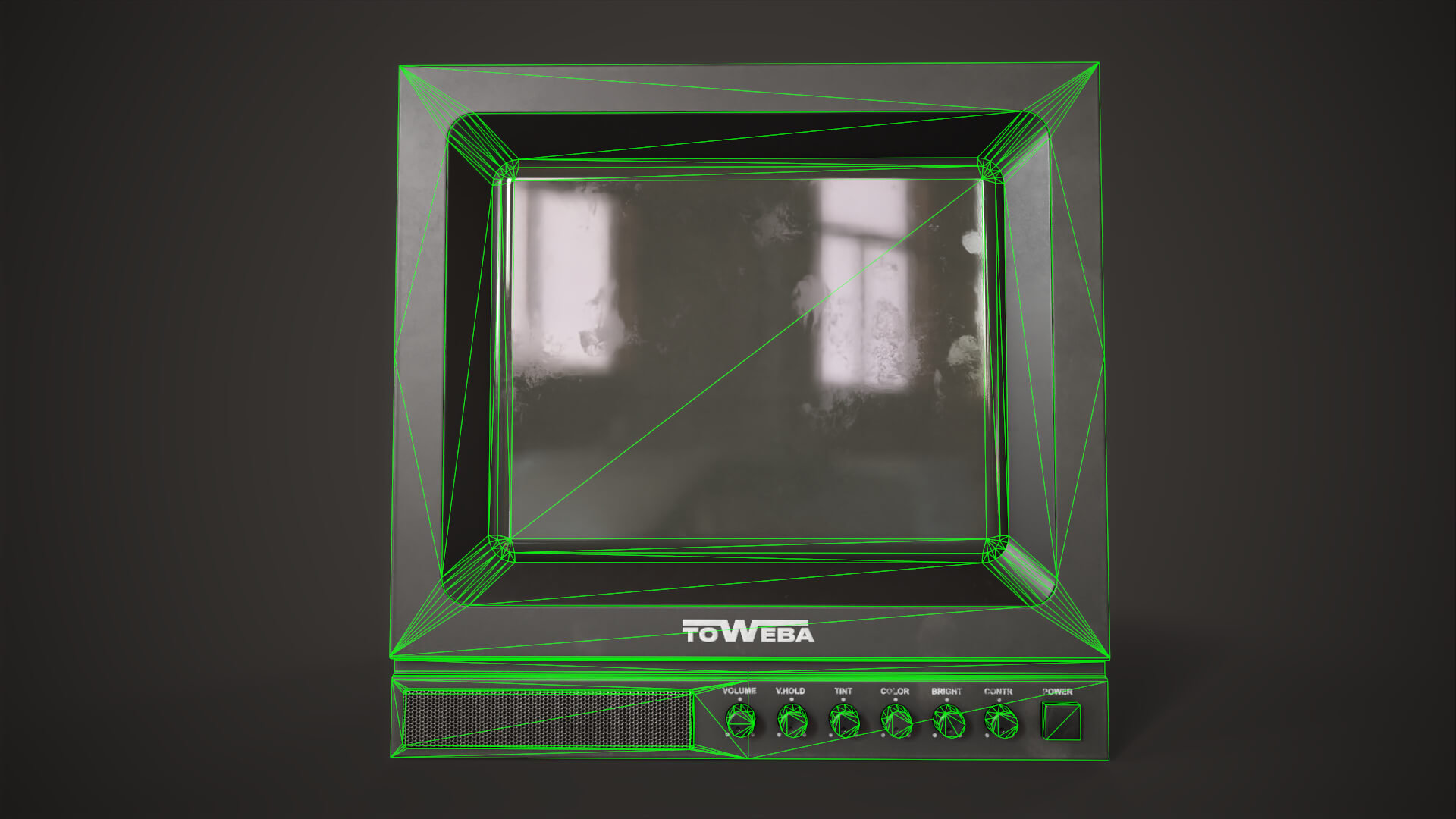 Portable Square Old TV - 3D Model by siup