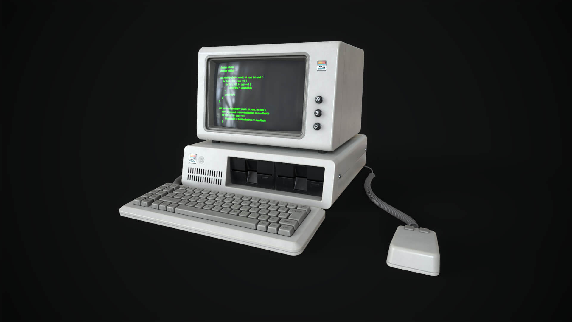 Retro Computer 80S - 3D Model by siup