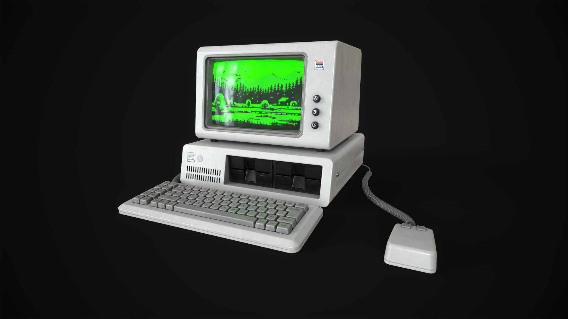 Retro Computer 80S - 3D Model by siup