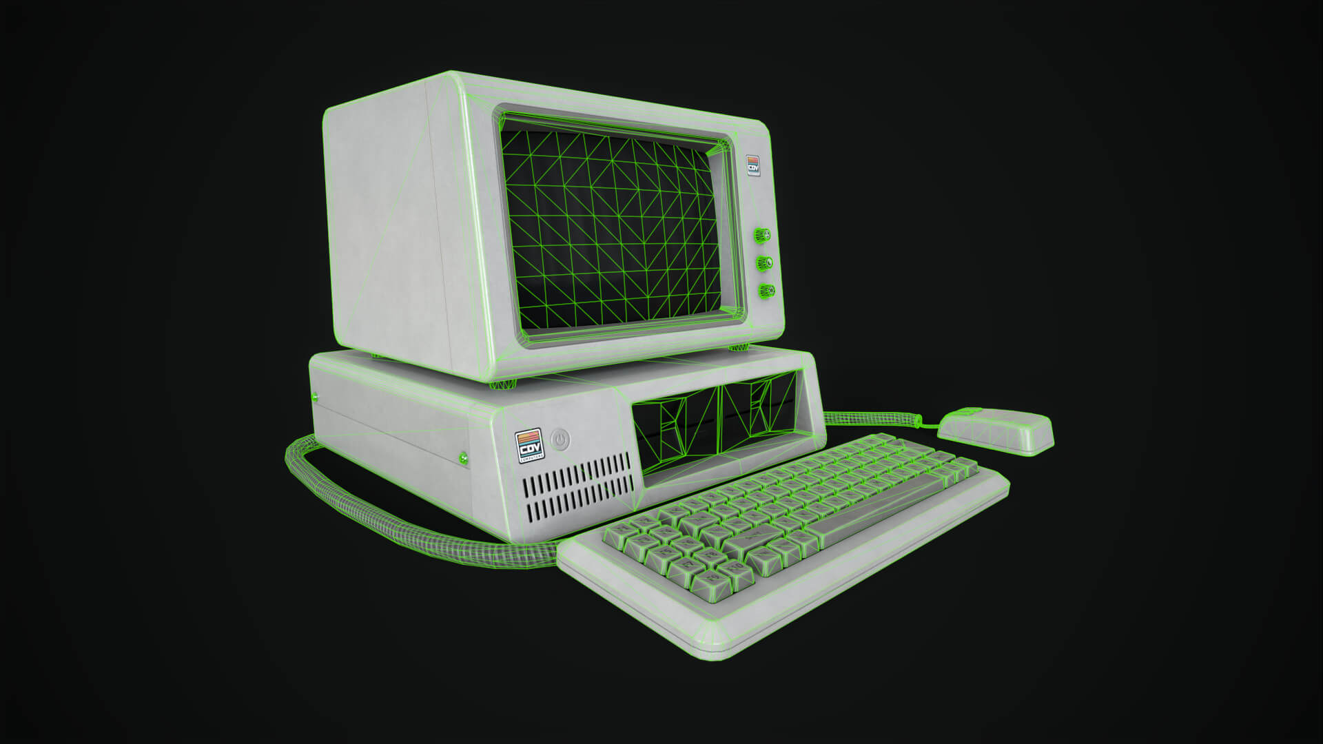 Retro Computer 80S - 3D Model by siup