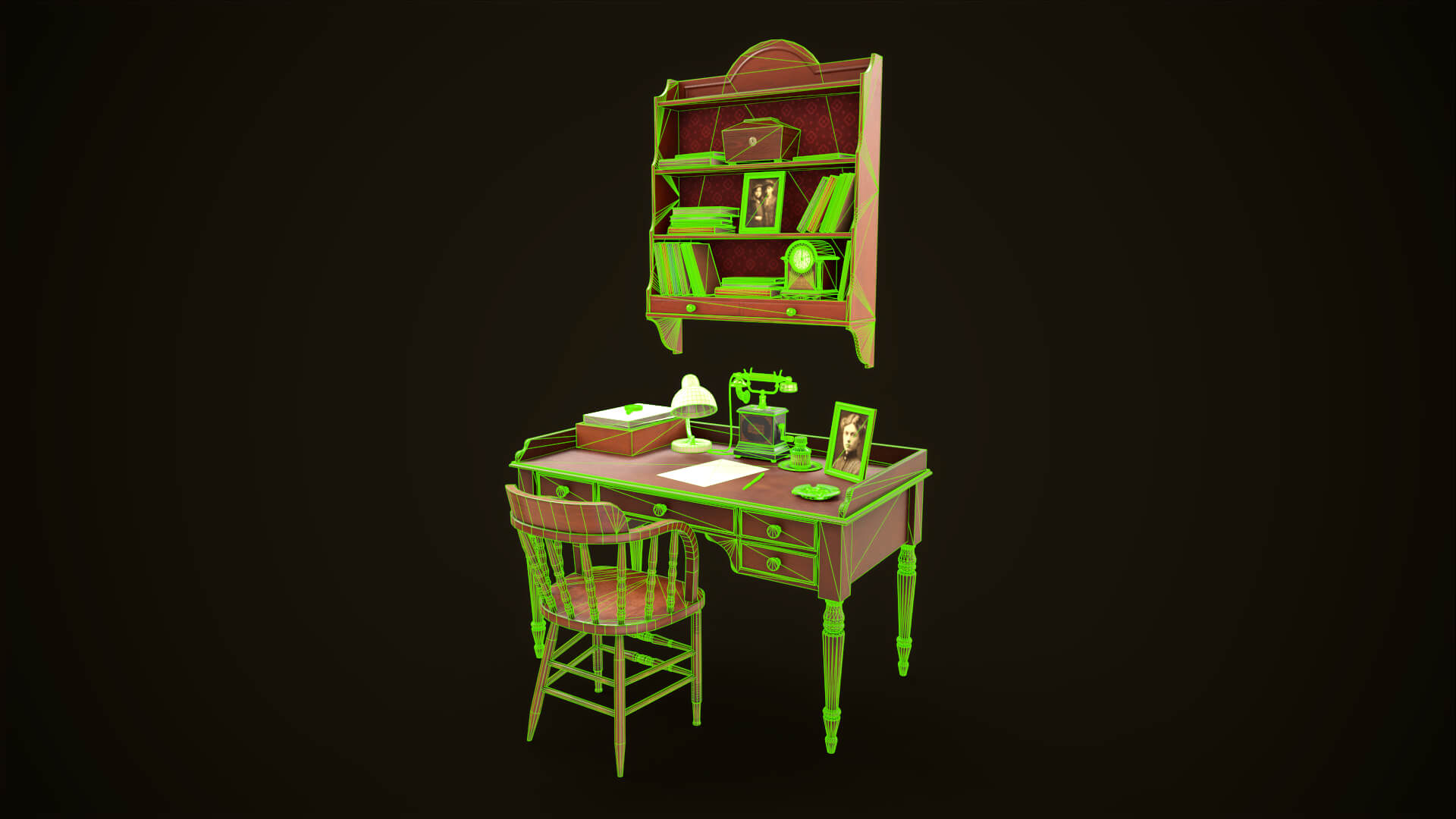 Vintage Office Set - 3D Model by siup