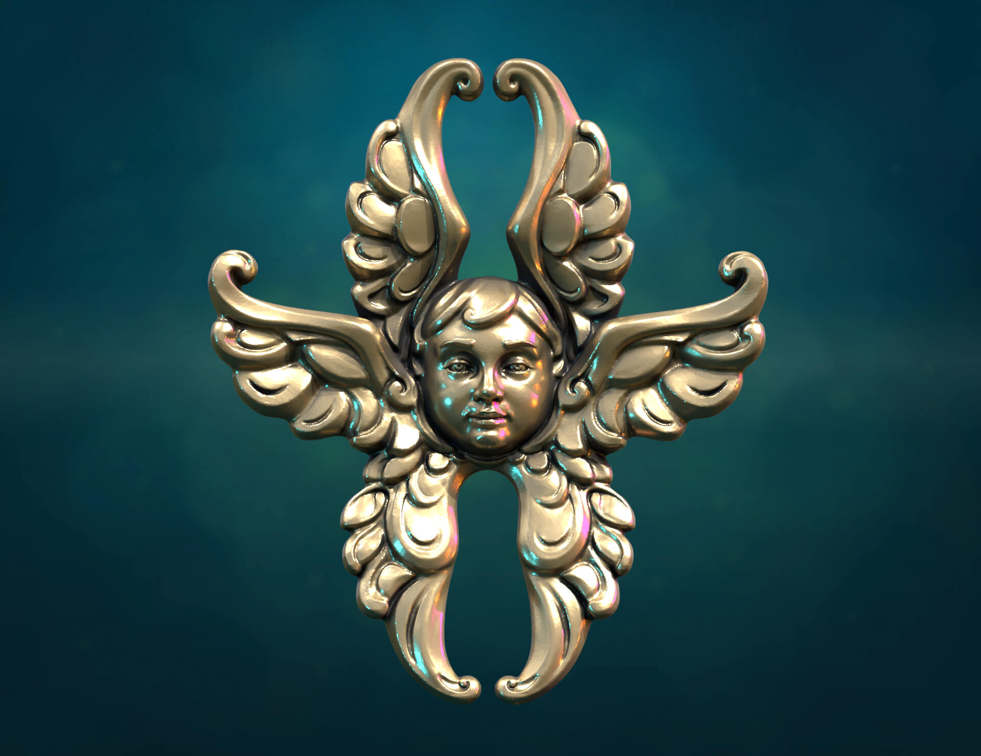 Angel Cherub Decoration - 3D Model by Skazok