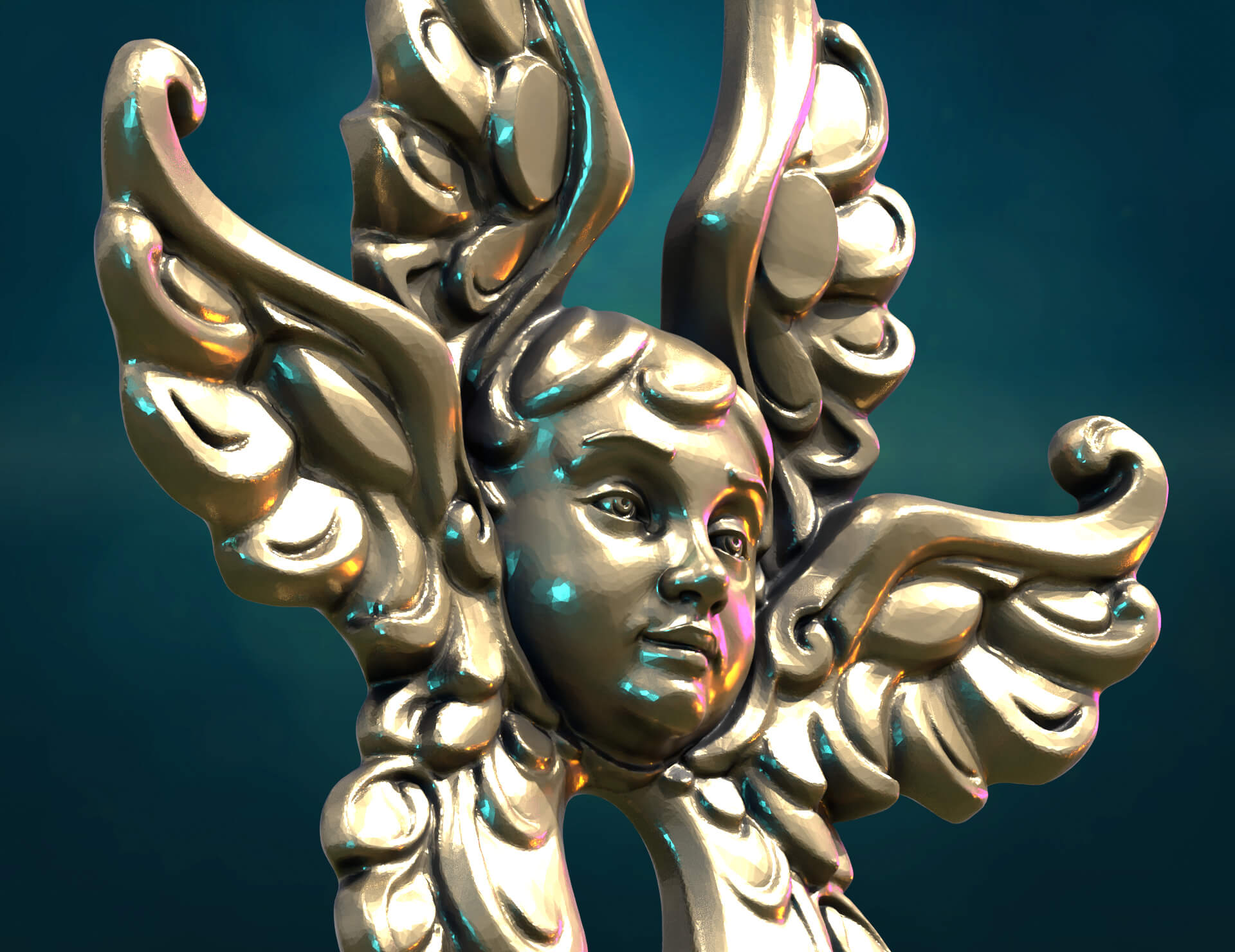 Angel Cherub Decoration - 3D Model by Skazok