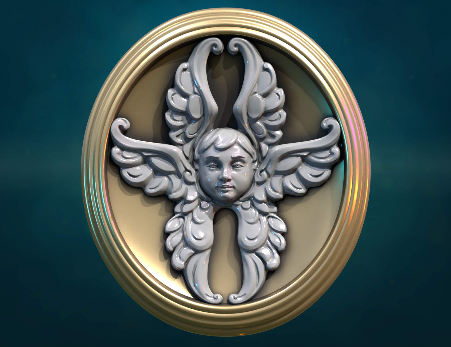 Angel Cherub Decoration - 3D Model by Skazok