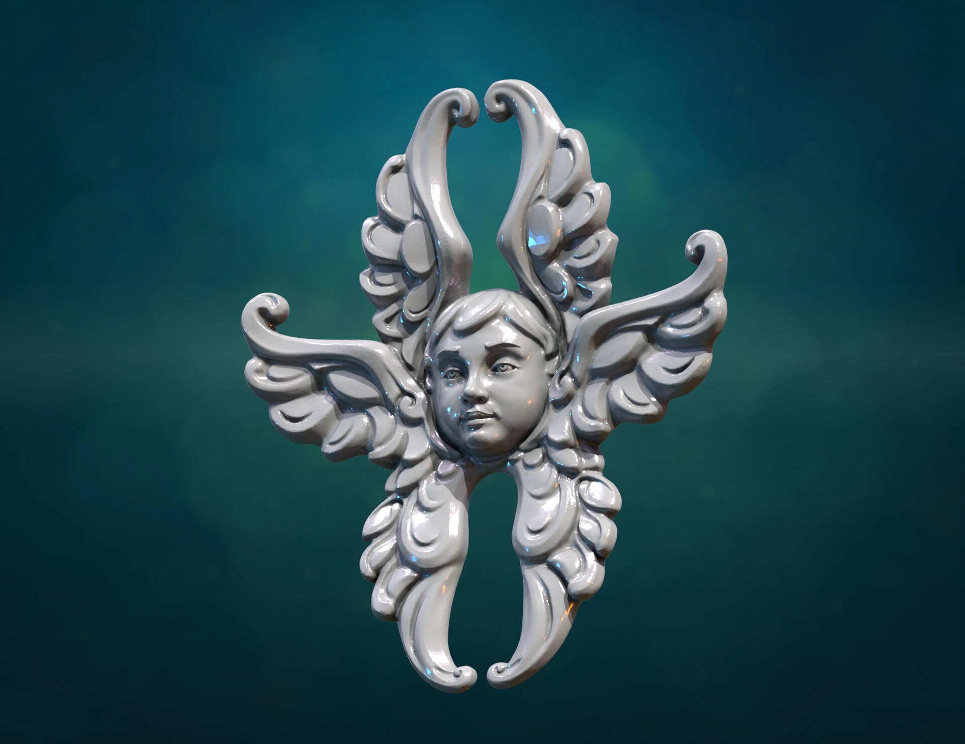 Angel Cherub Decoration - 3D Model by Skazok