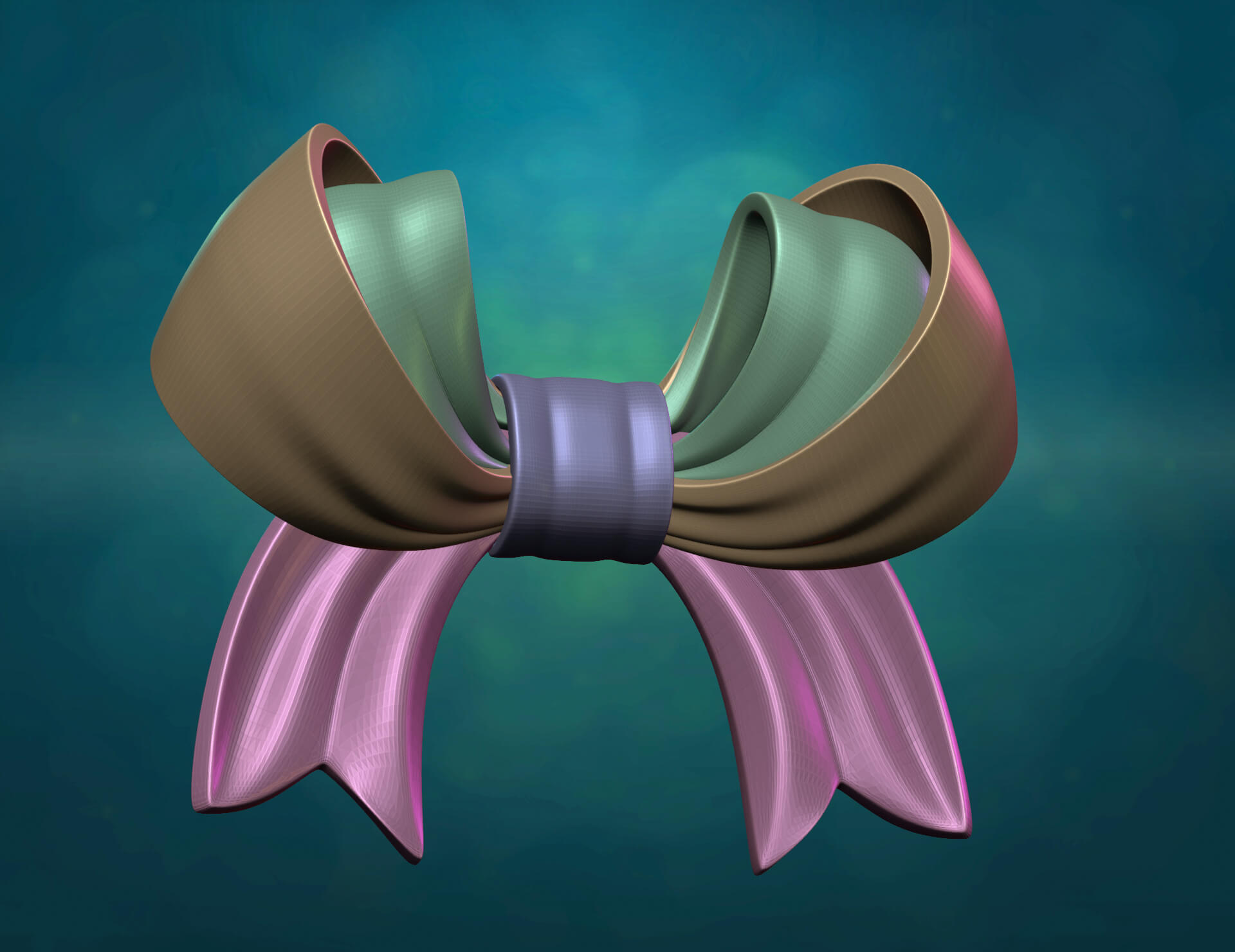 Bow ribbon III - 3D Model by Skazok