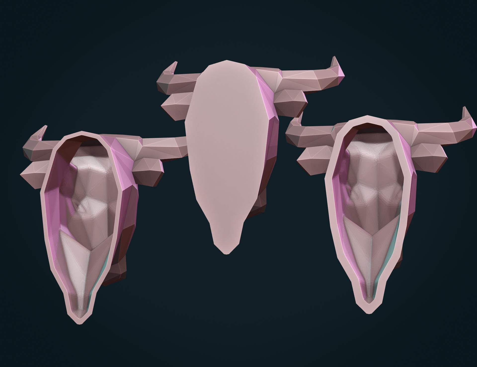 Bull Head Low Poly - 3D Model by Skazok