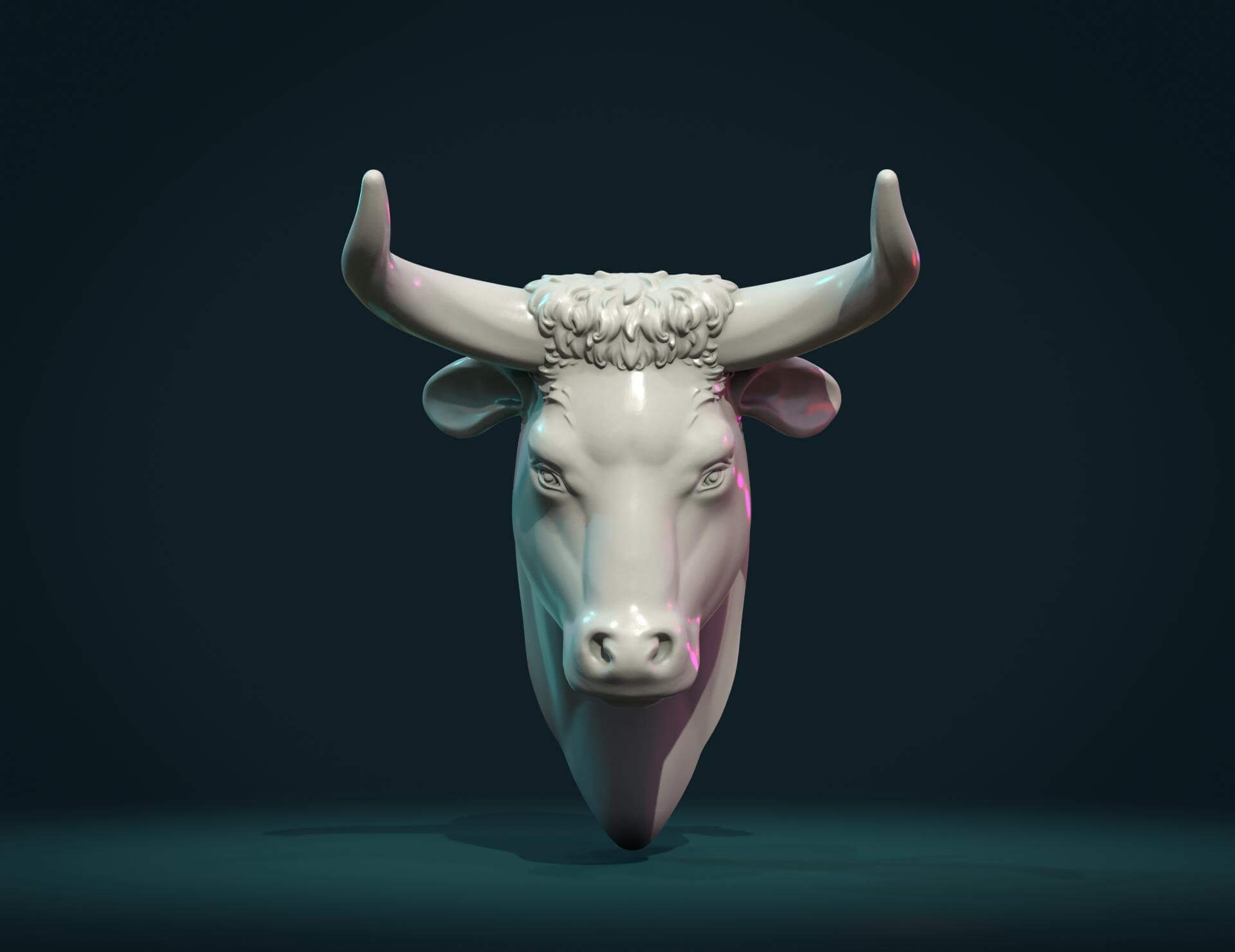 Bull Head - 3D Model by Skazok