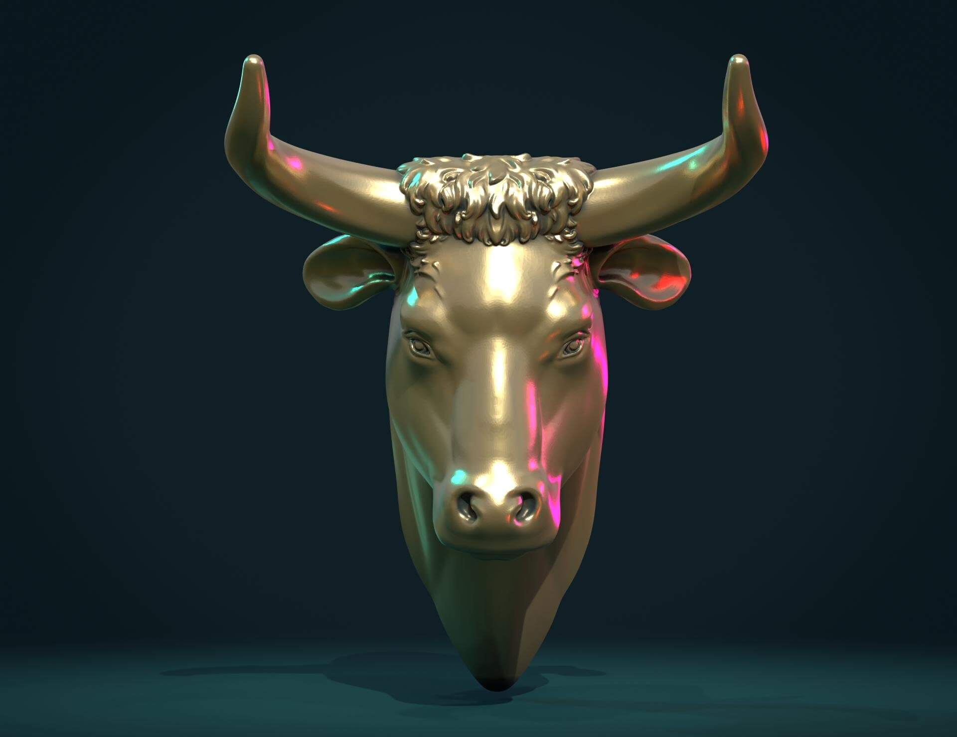 Bull Head - 3D Model by Skazok