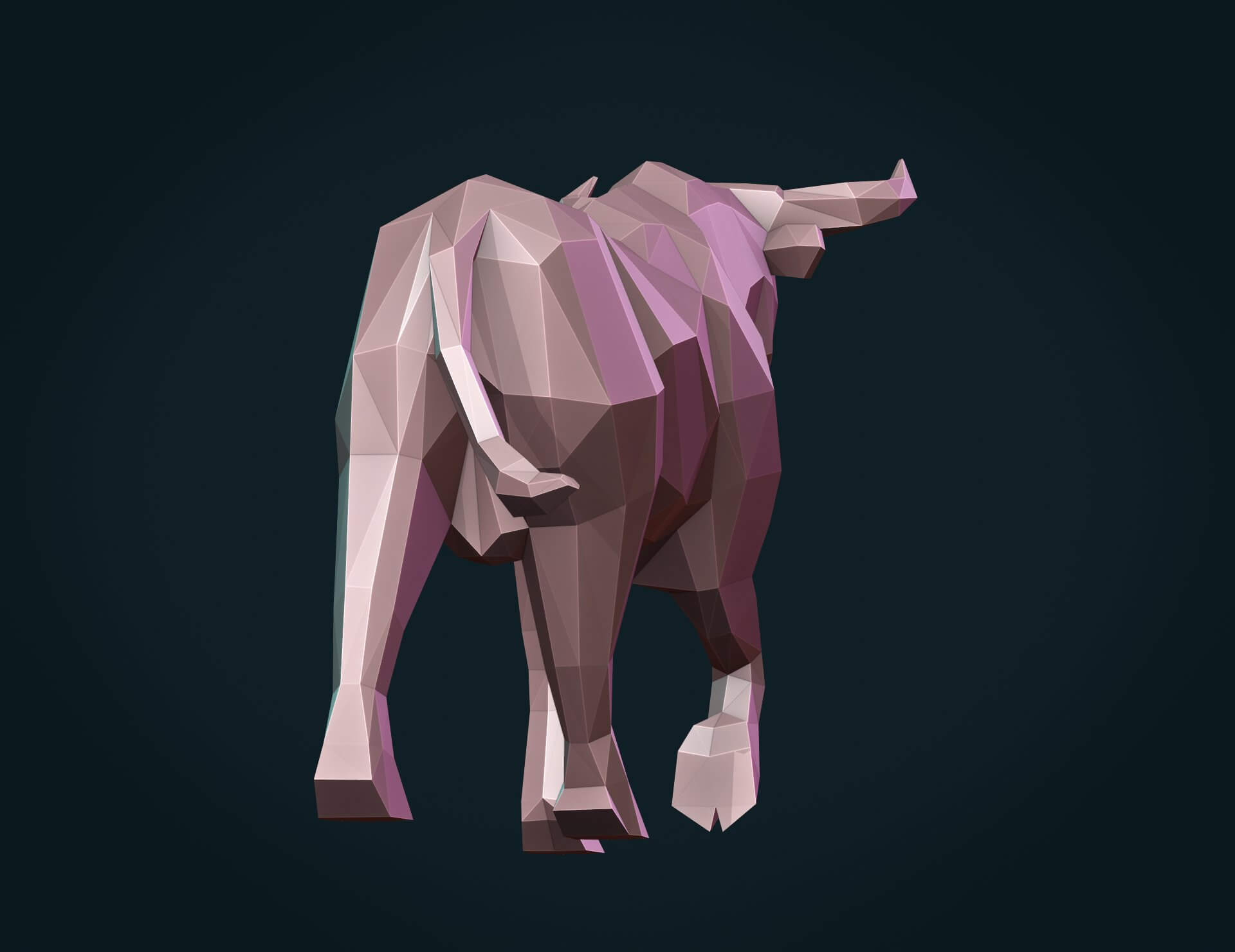 Bull Sculpture Low Poly - 3D Model by Skazok