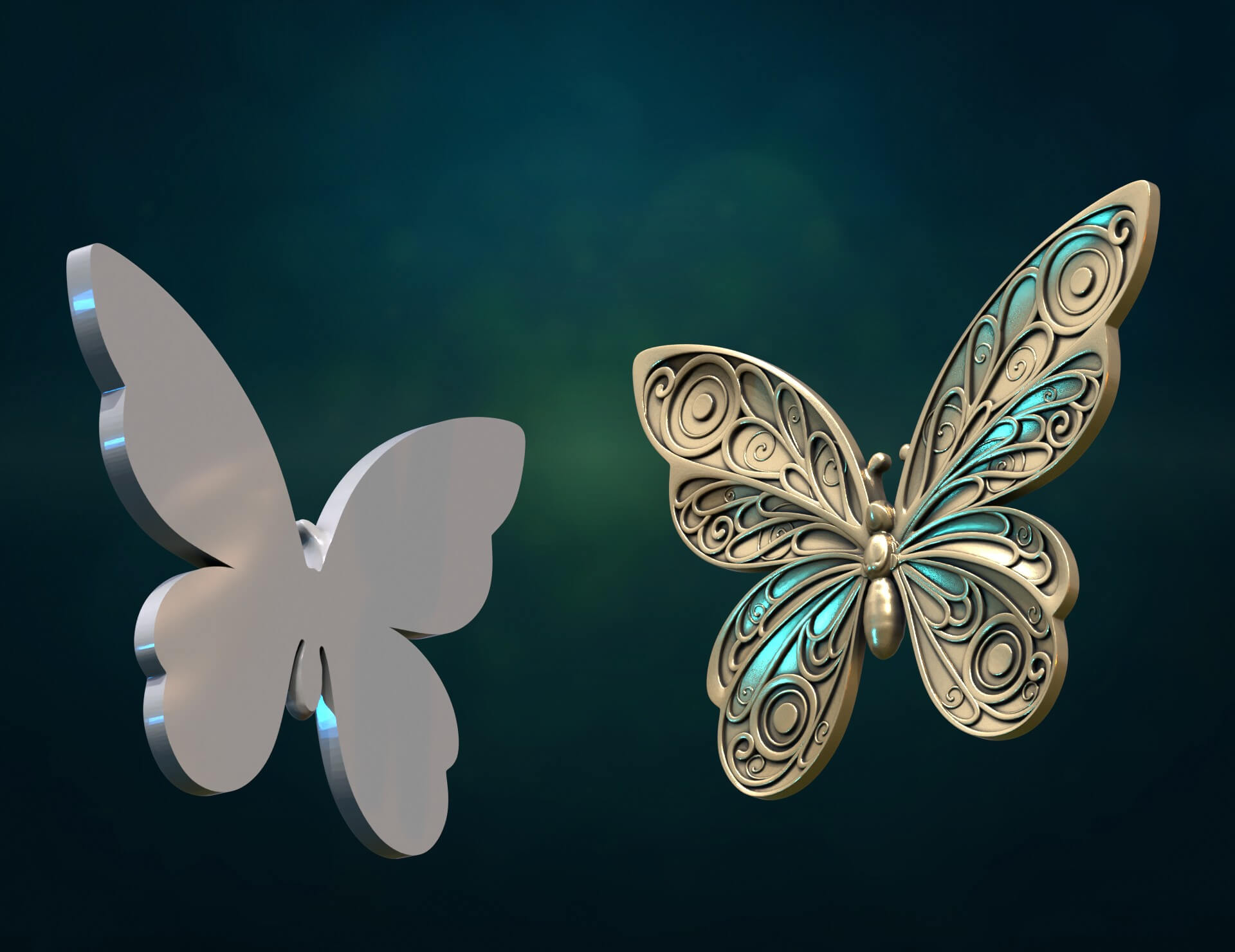 Butterfly Bs - 3D Model by Skazok