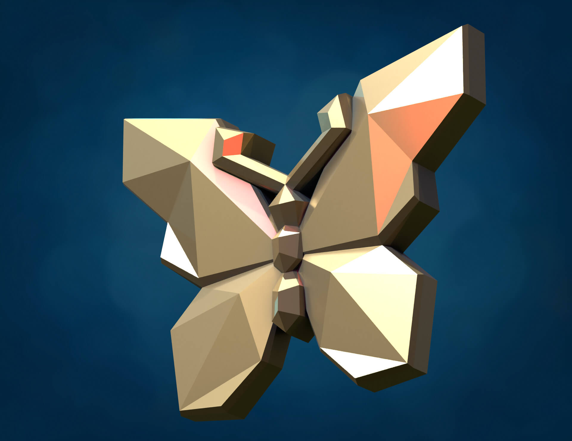 Butterfly Low Poly - 3D Model by Skazok
