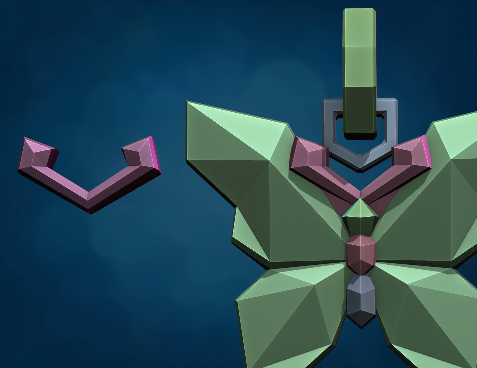 Butterfly Low Poly - 3D Model by Skazok