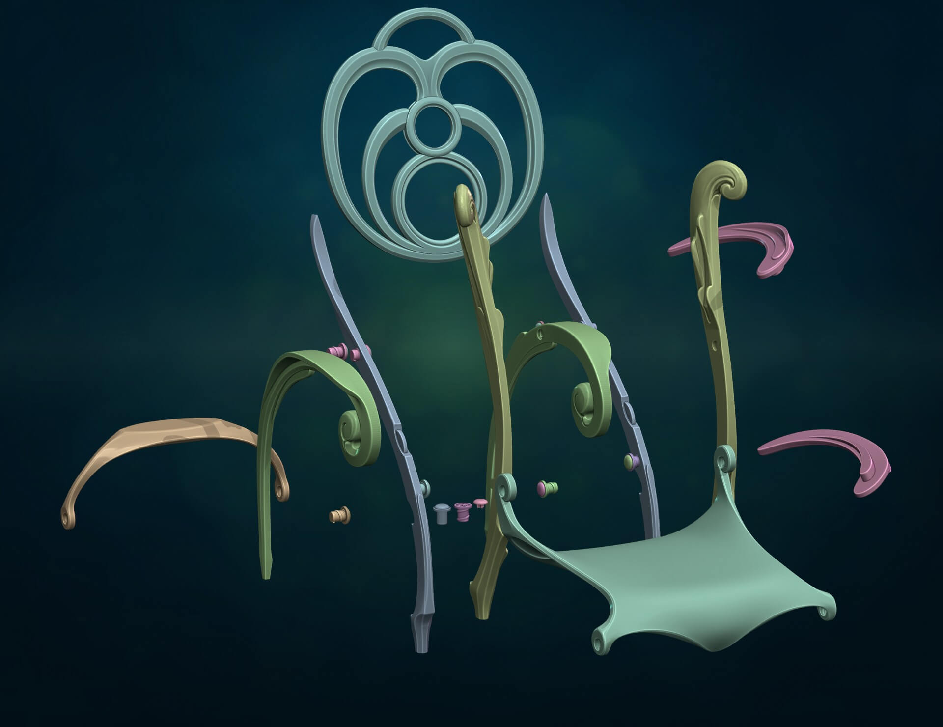 Chair Assembly - 3D Model by Skazok