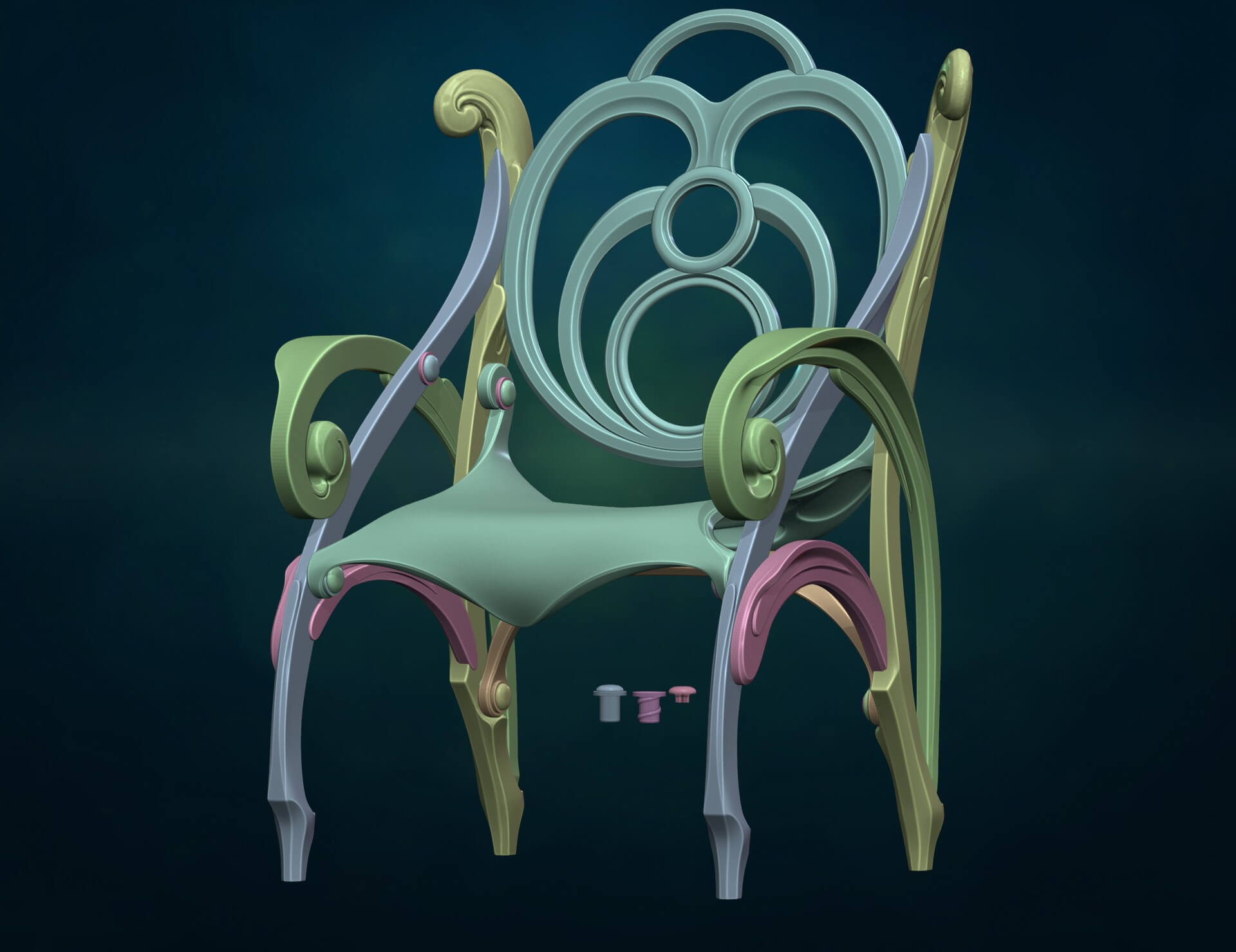 Chair Assembly - 3D Model by Skazok
