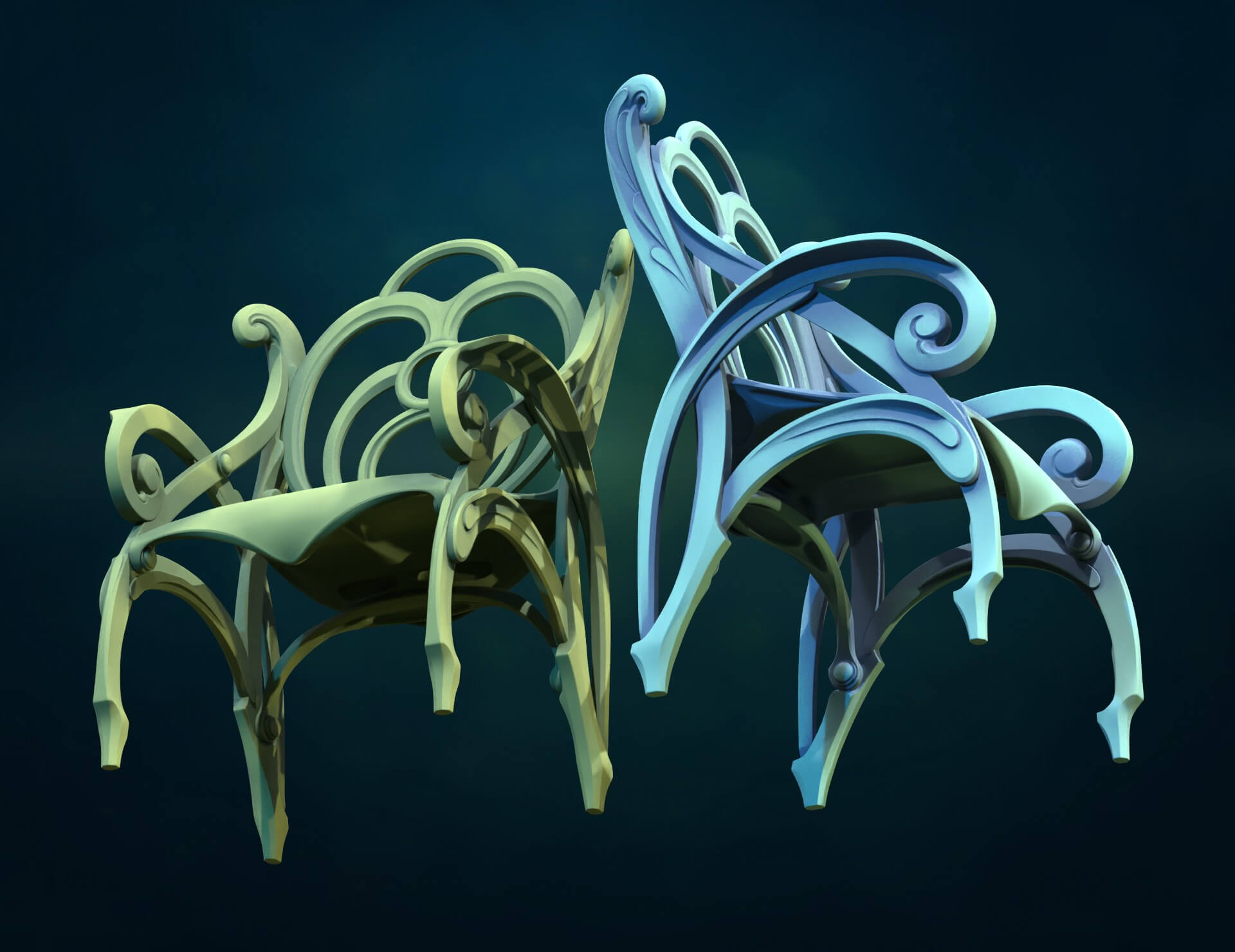 Chair Assembly - 3D Model by Skazok