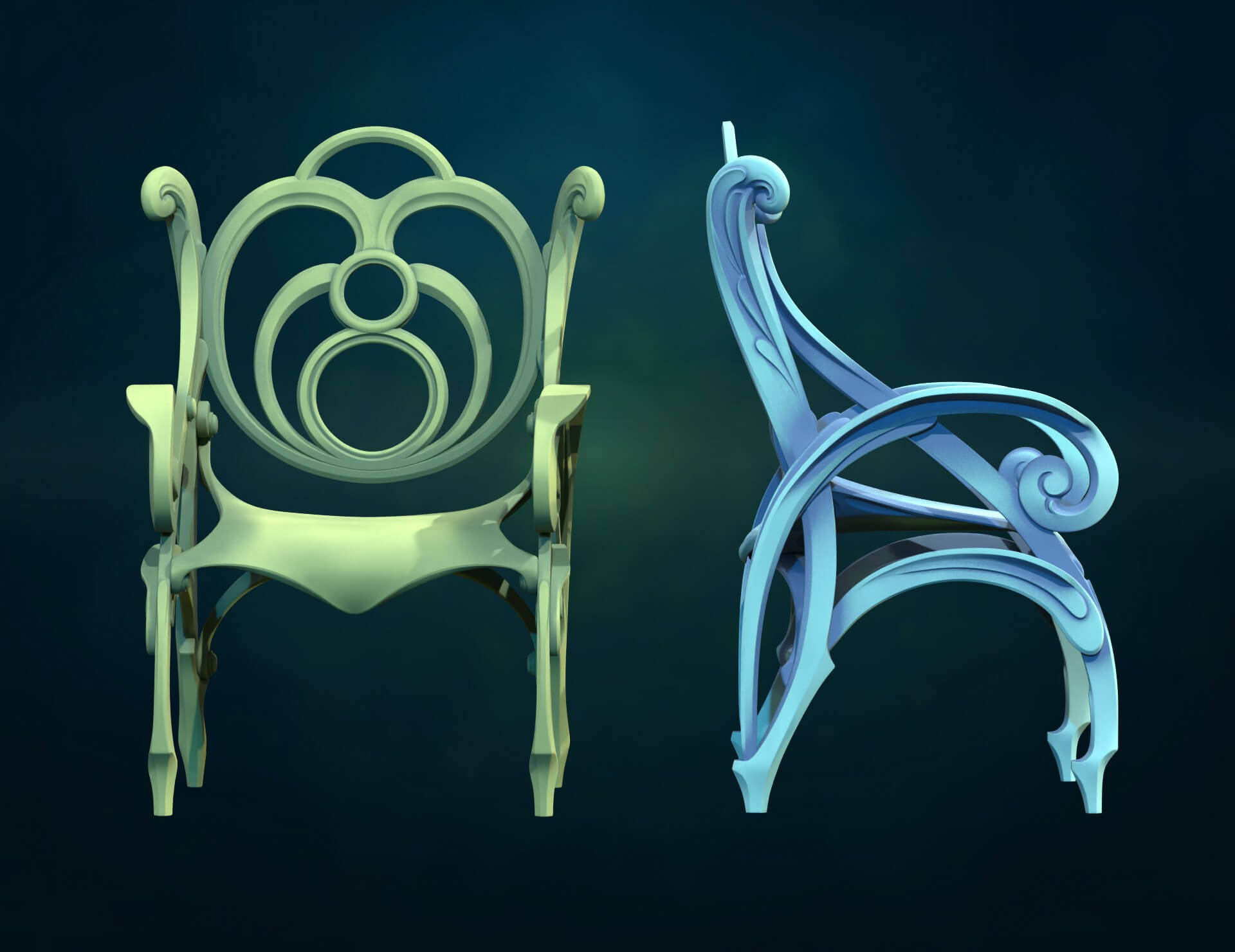 Chair Assembly - 3D Model by Skazok