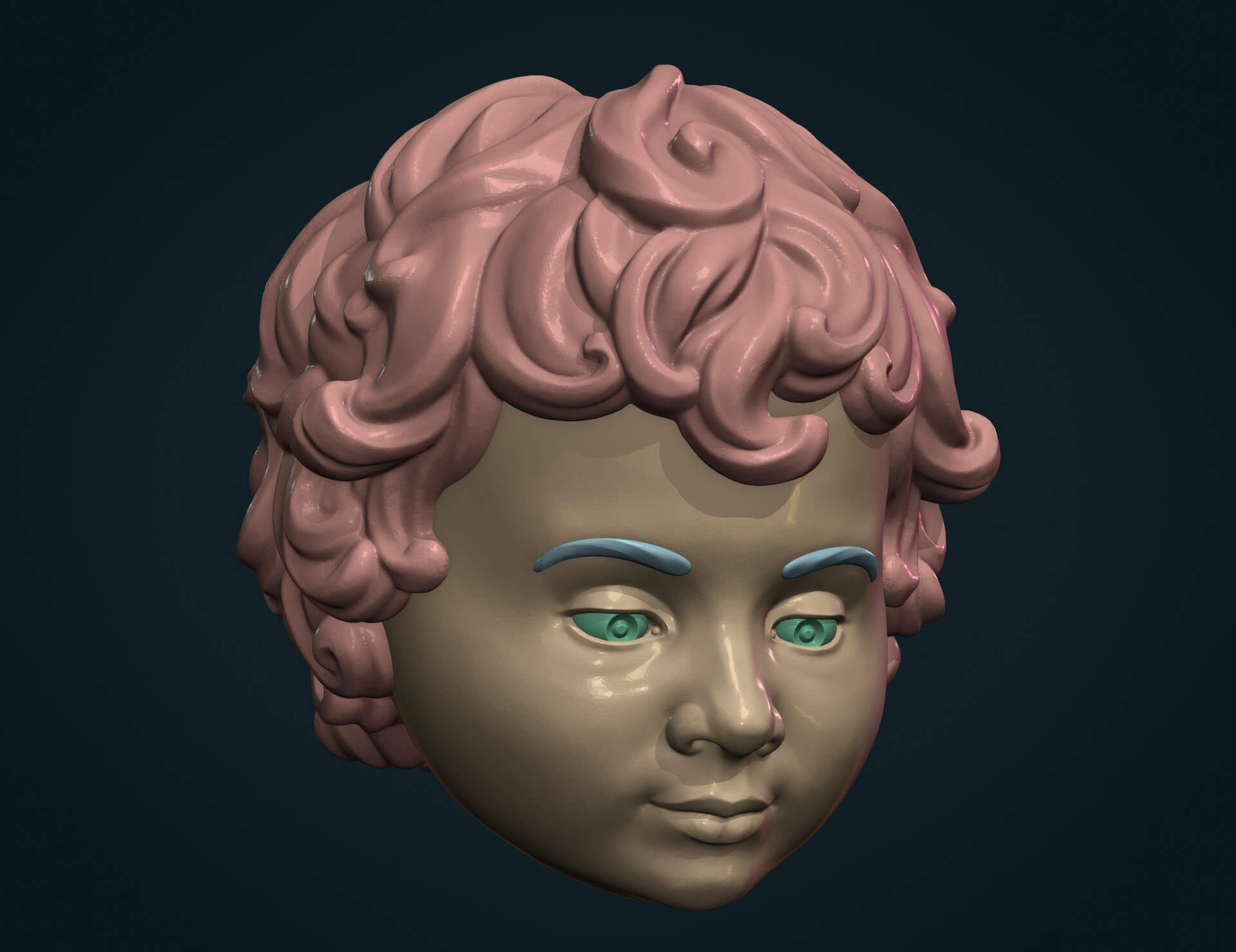 Child Head I - 3D Model by Skazok
