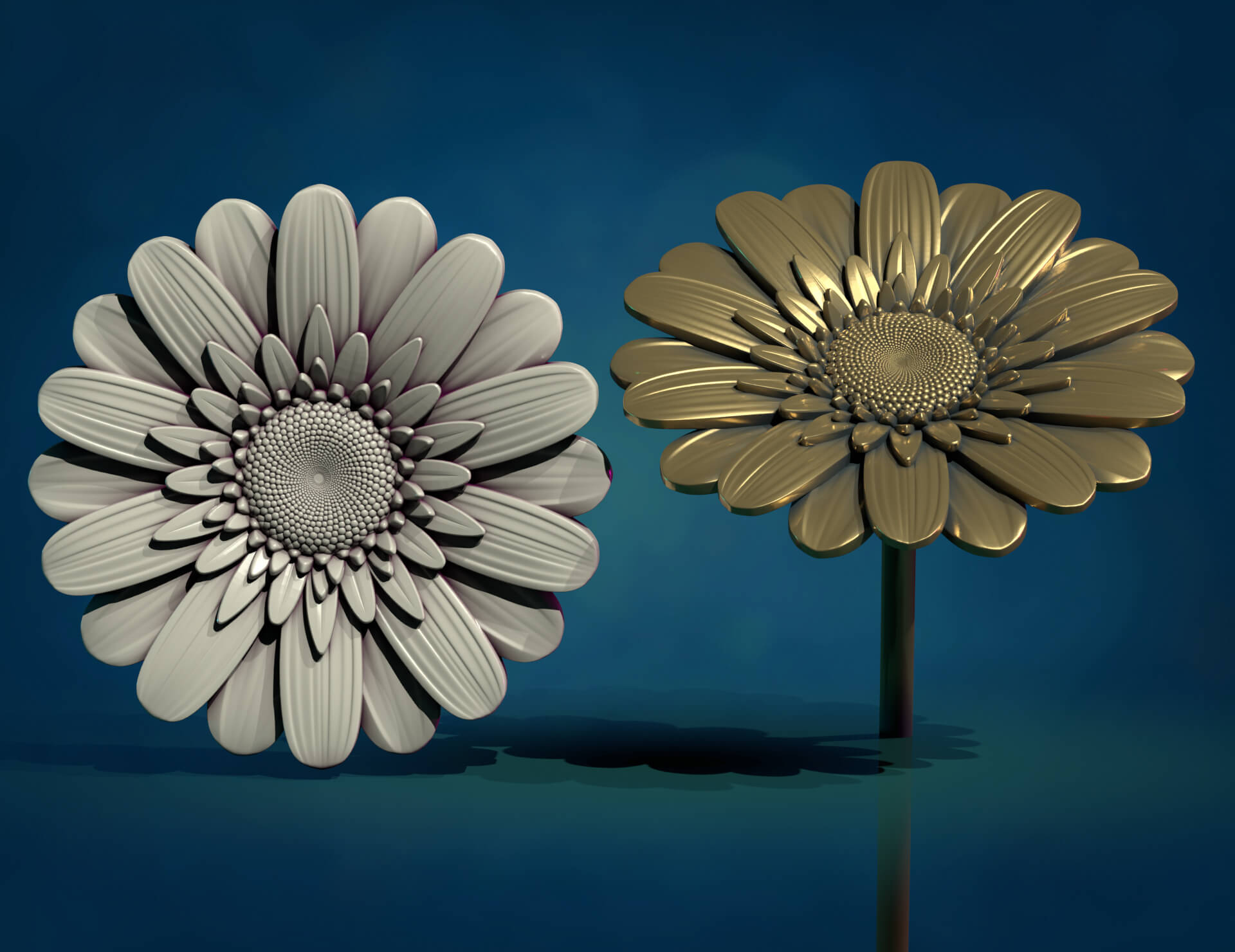 Daisy Flower - 3D Print Model by Skazok