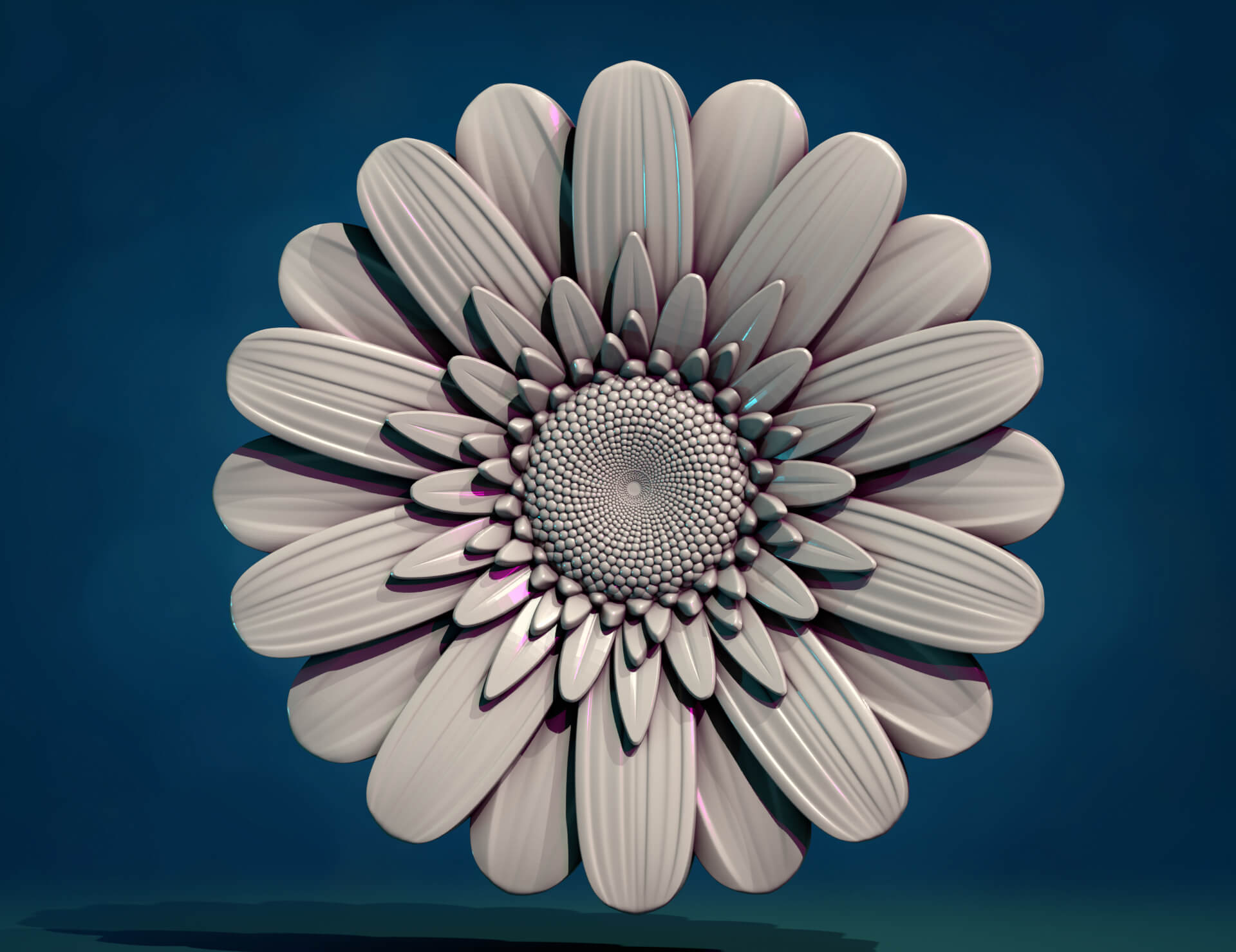 Daisy Flower - 3D Print Model by Skazok