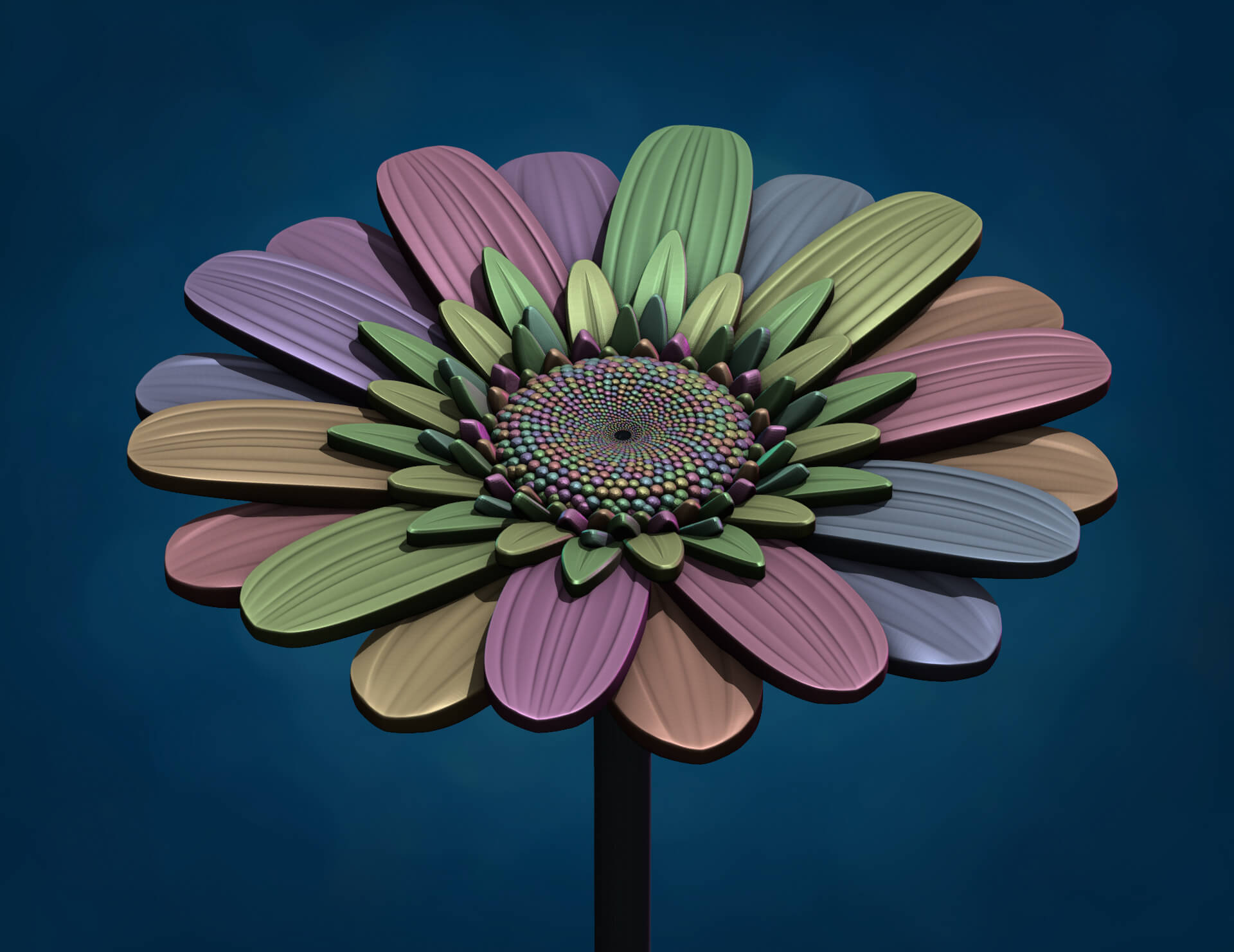 Daisy Gerbera Flower - 3D Model by Skazok