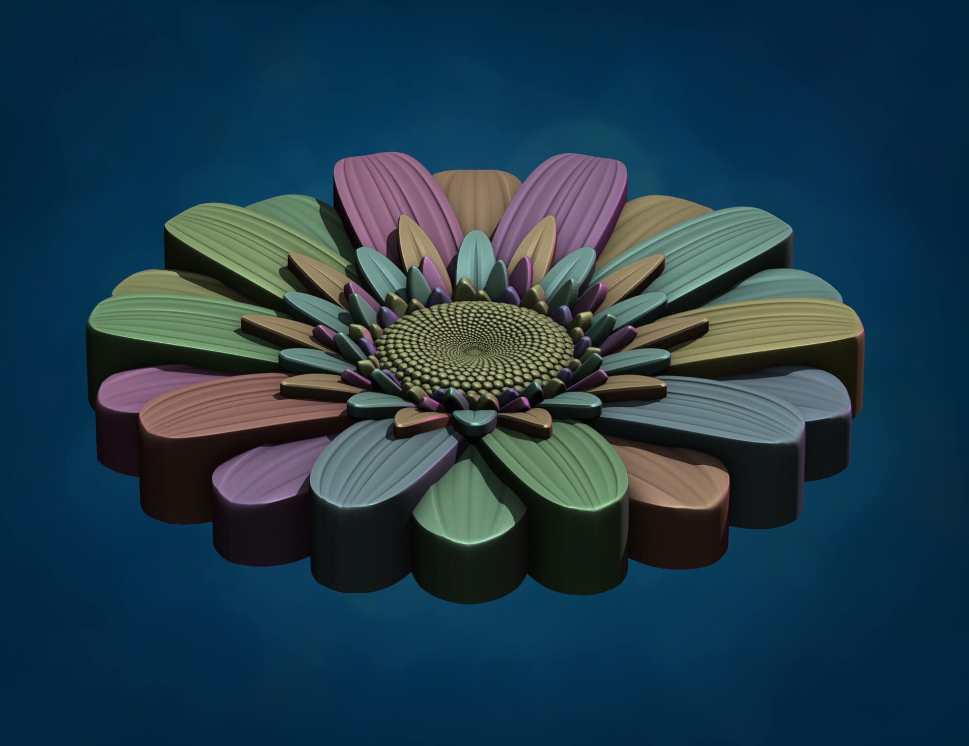 Daisy Gerbera Flower - 3D Model by Skazok