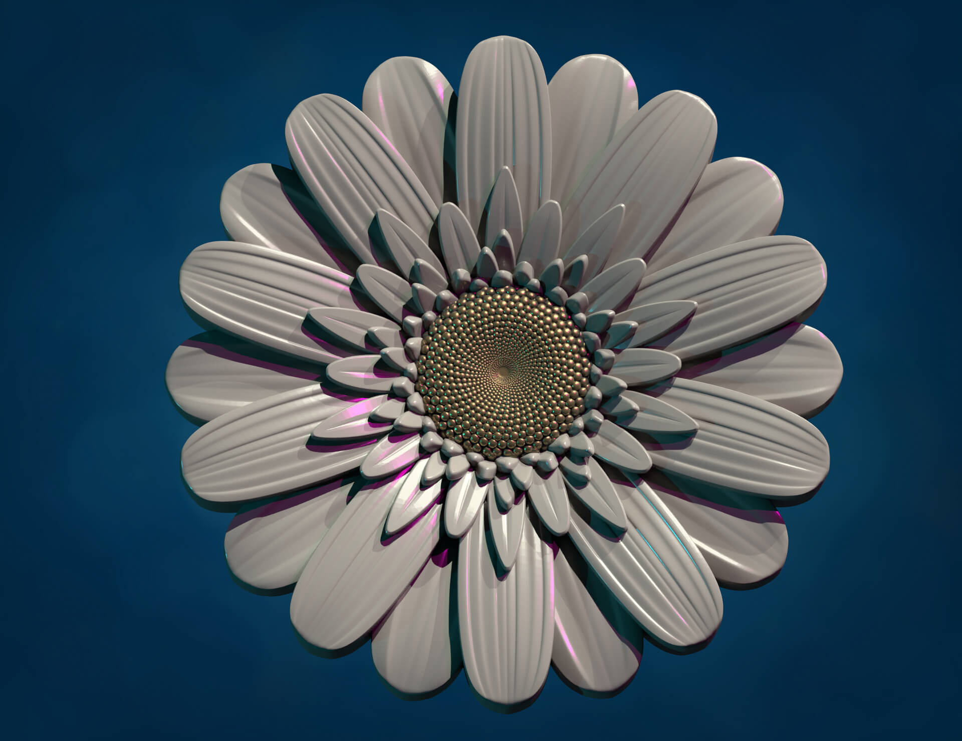 Daisy Flower - 3D Print Model by Skazok