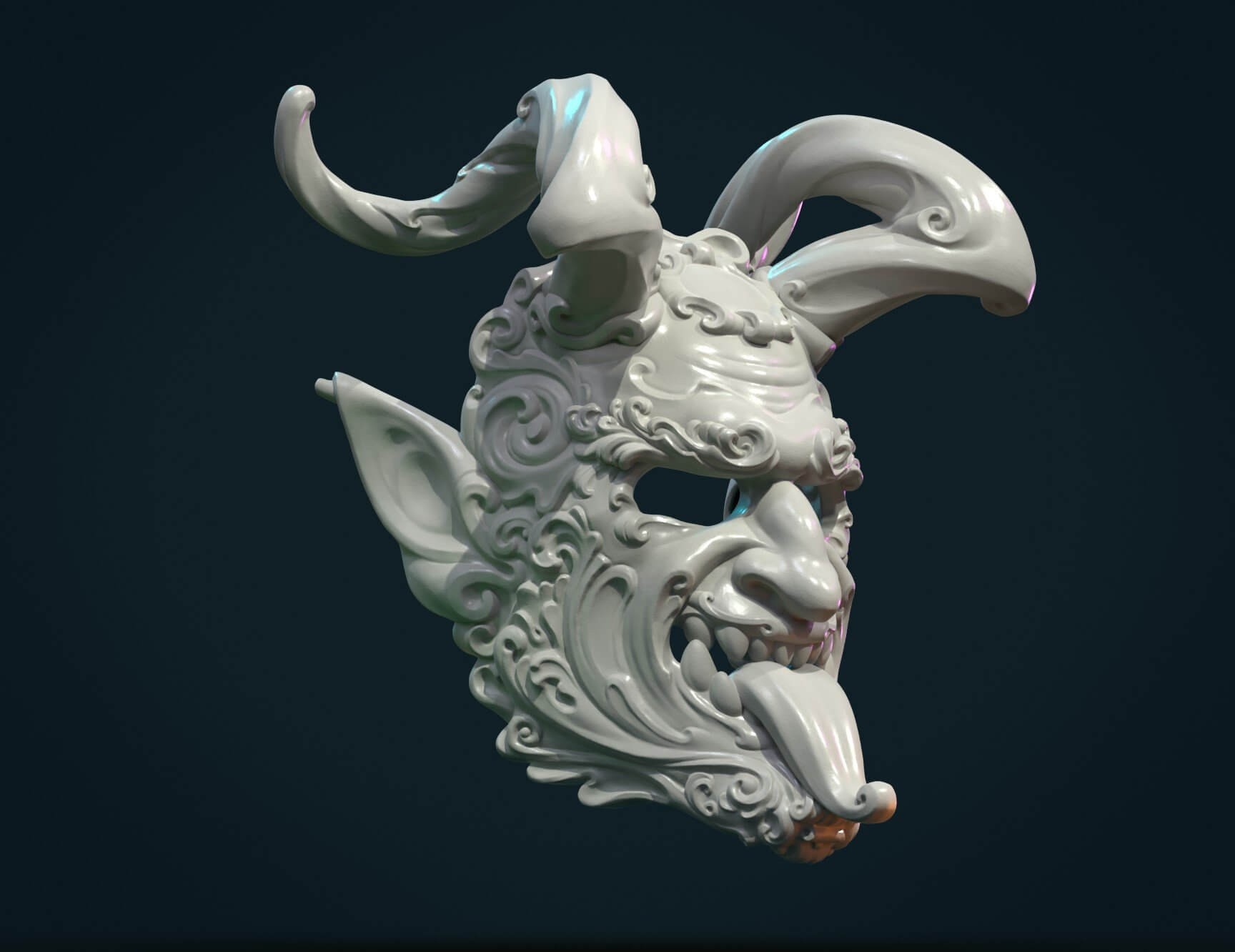 Demon Satyr Mask - 3D Model by Skazok