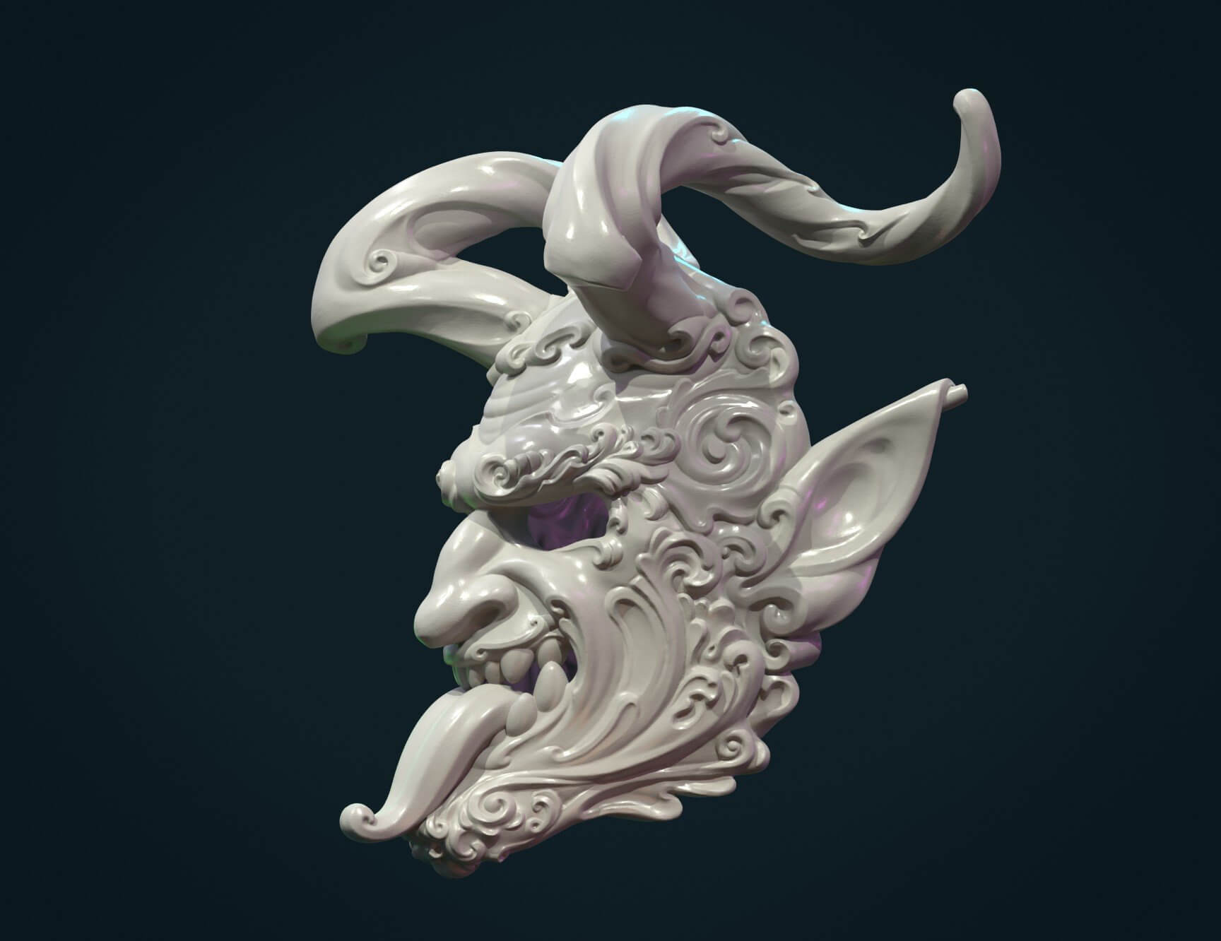 Demon Satyr Mask - 3D Model by Skazok