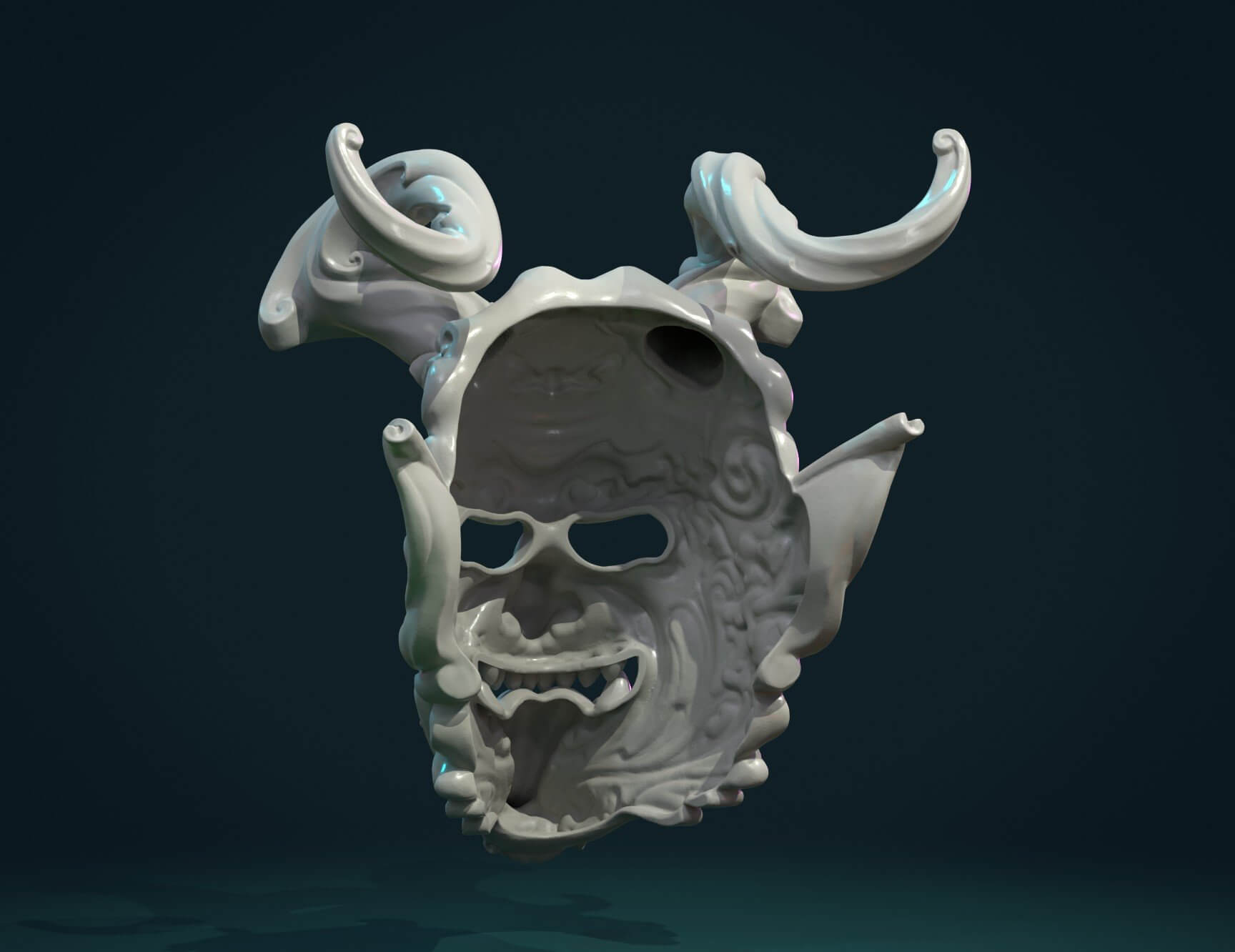 Demon Satyr Mask - 3D Model by Skazok