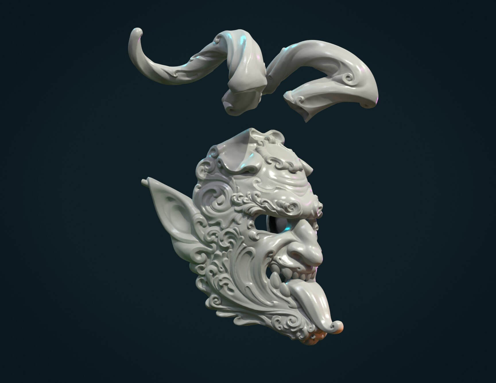 Demon Satyr Mask - 3D Model by Skazok