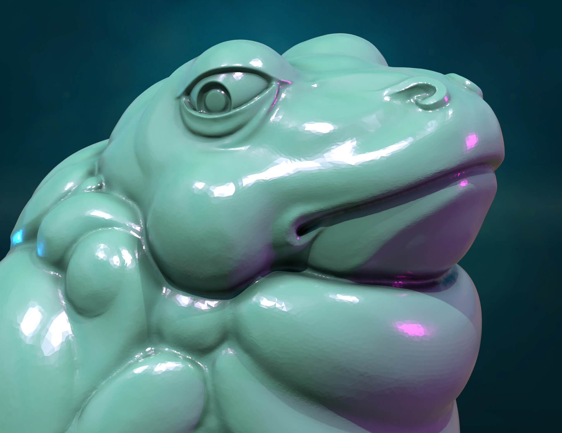 Fat Toad Frog - 3D Model by Skazok