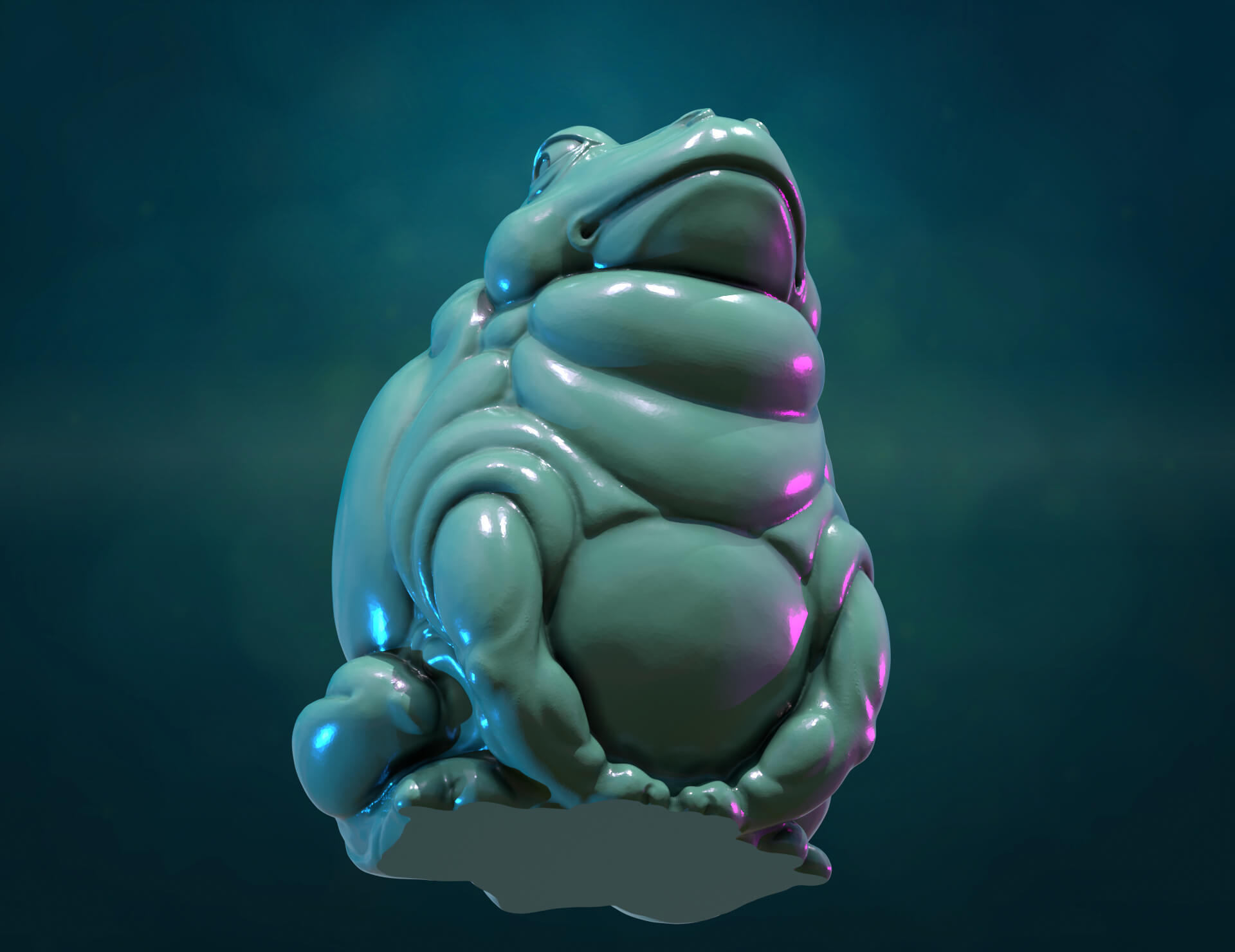 Fat Toad Frog - 3D Model by Skazok