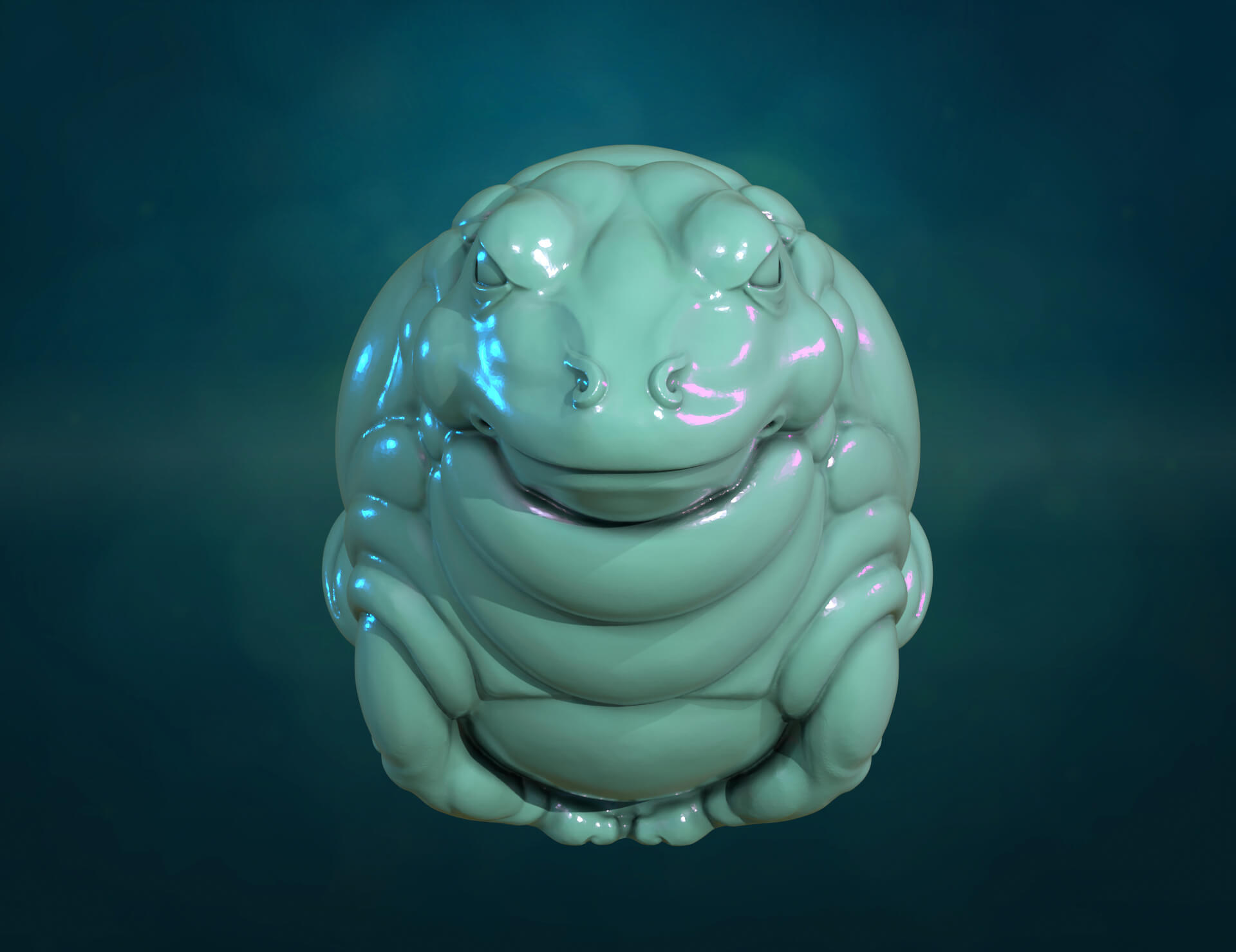 Fat Toad Frog - 3D Print Model by Skazok