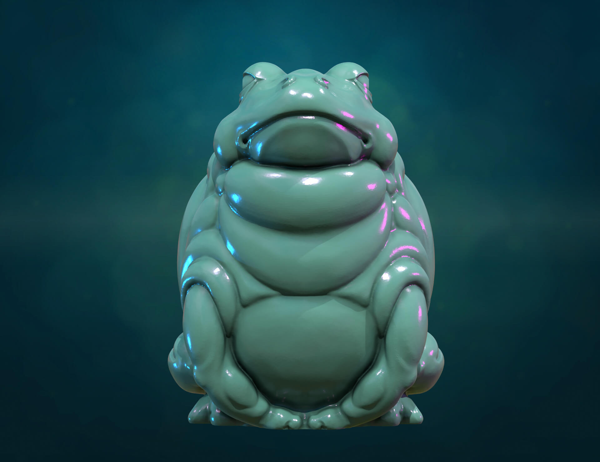 Fat Toad Frog - 3D Print Model by Skazok