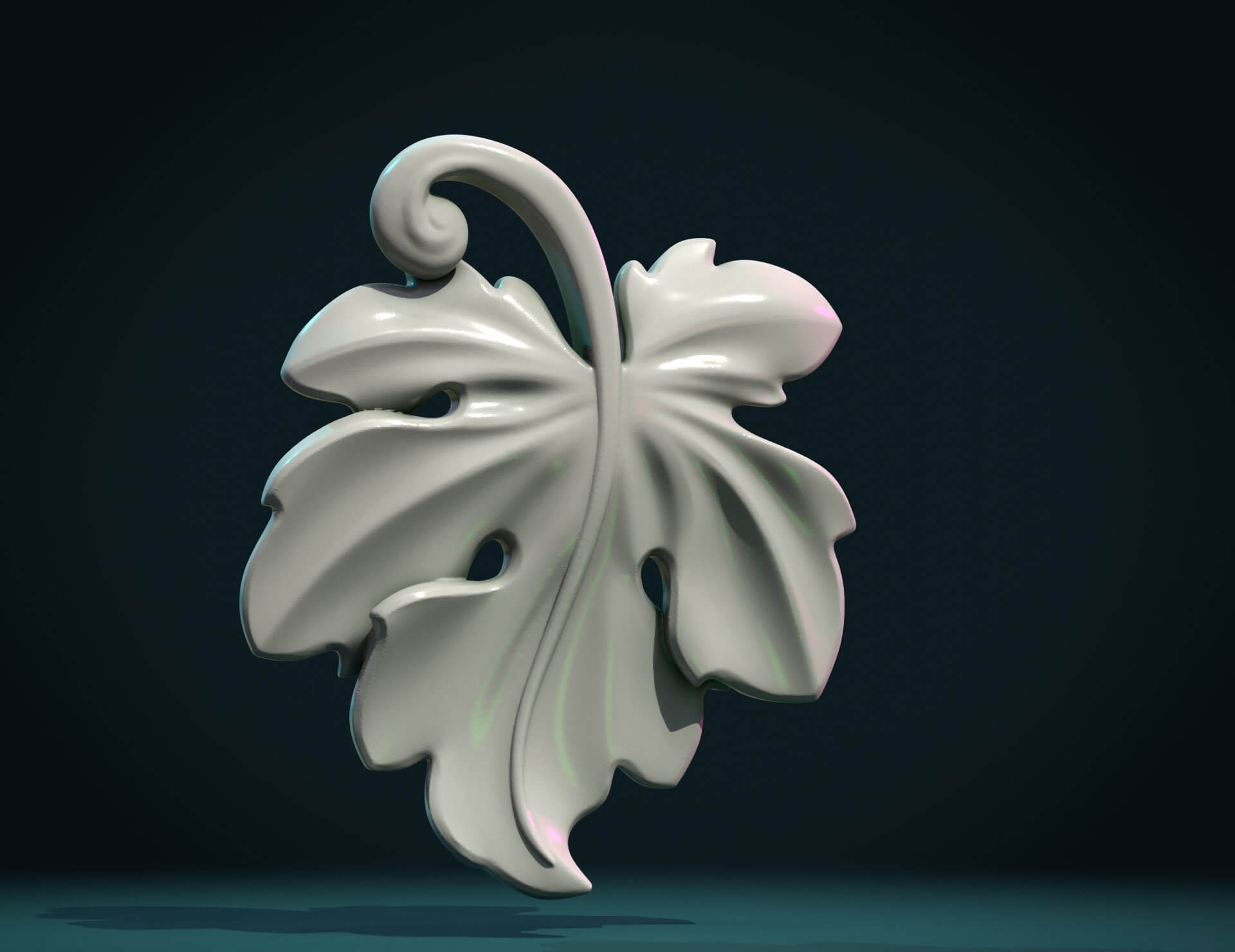 Fig Leaf Charm Pendant - 3D Model by Skazok