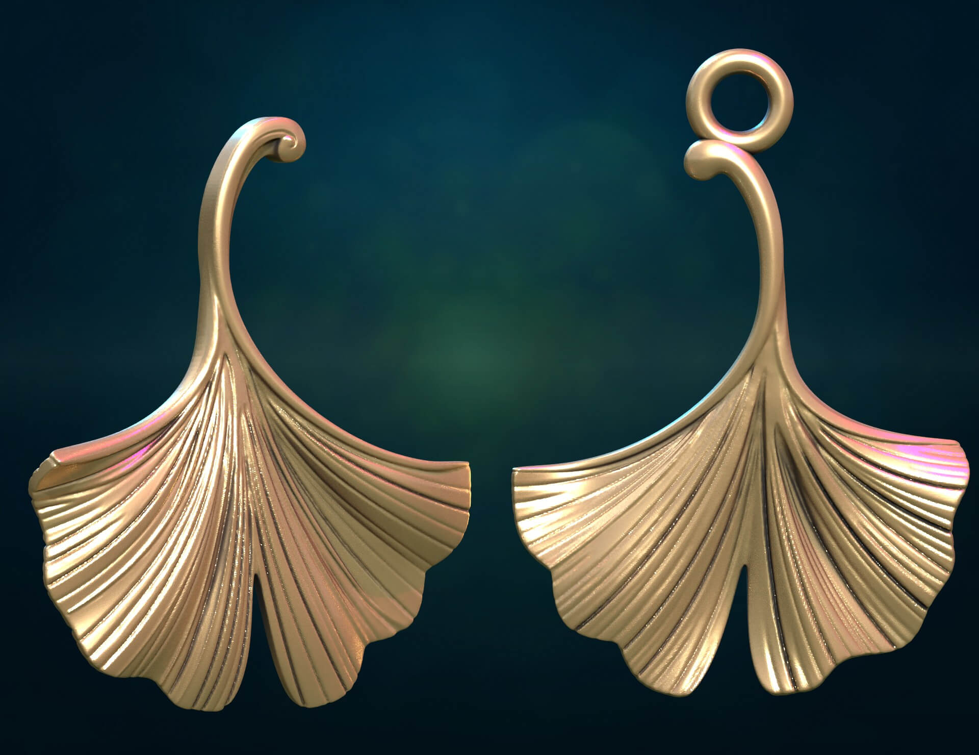 Ginkgo leaf II - 3D Model by Skazok