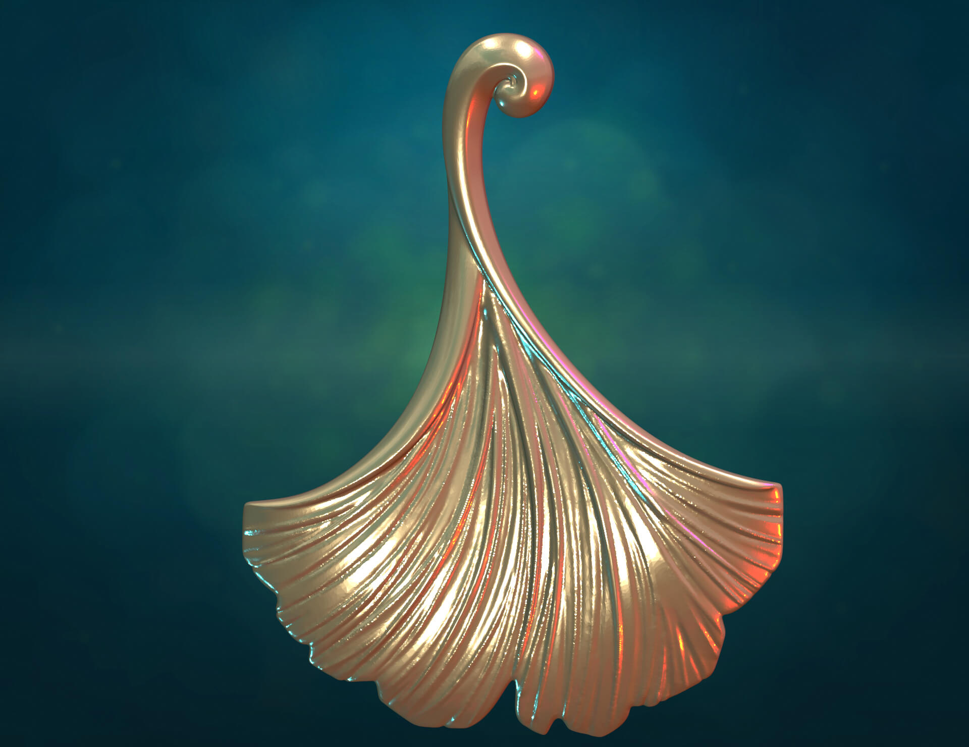 Ginkgo Leaf Printable - 3D Print Model by Skazok