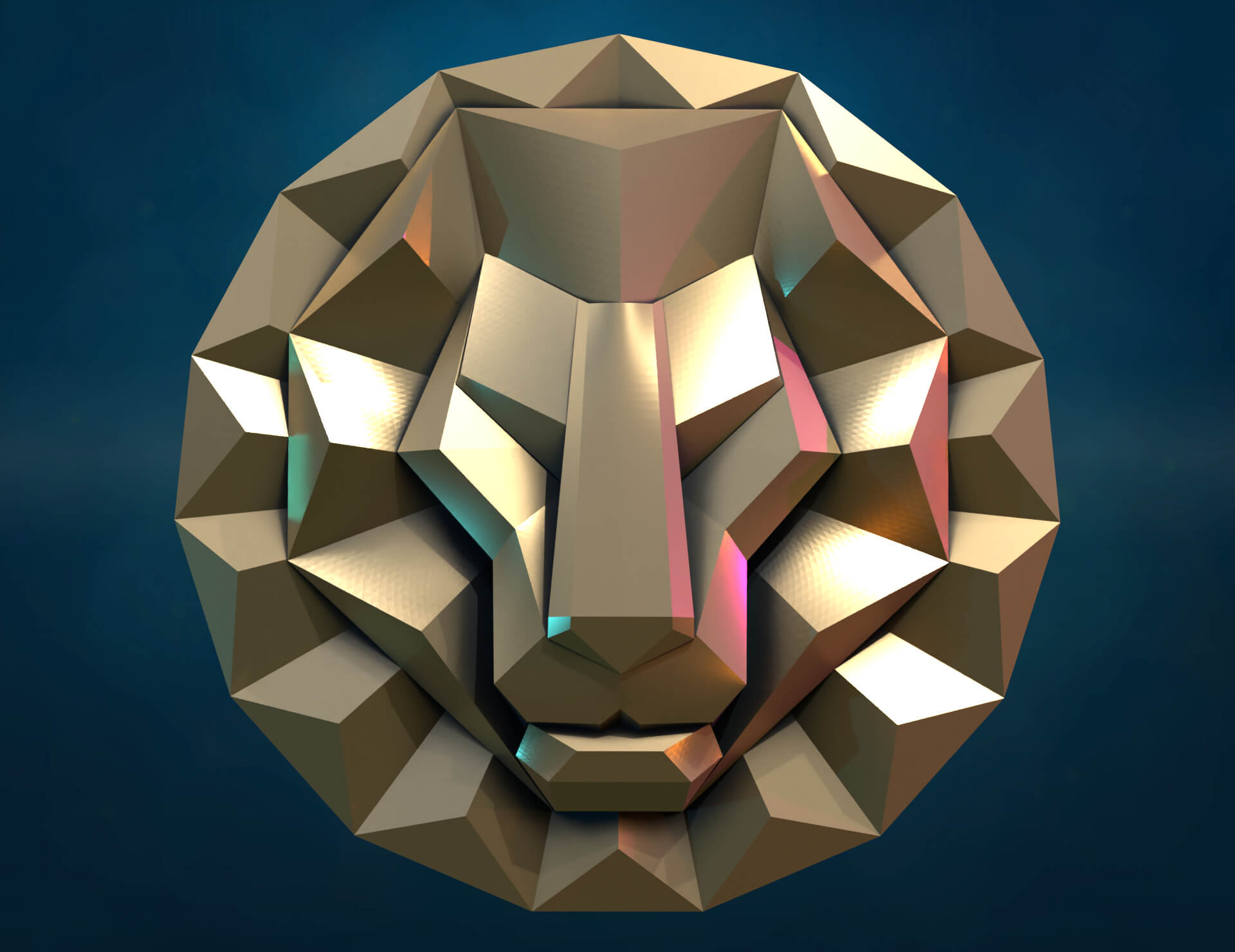 Lion Leo Head - 3D Model by Skazok