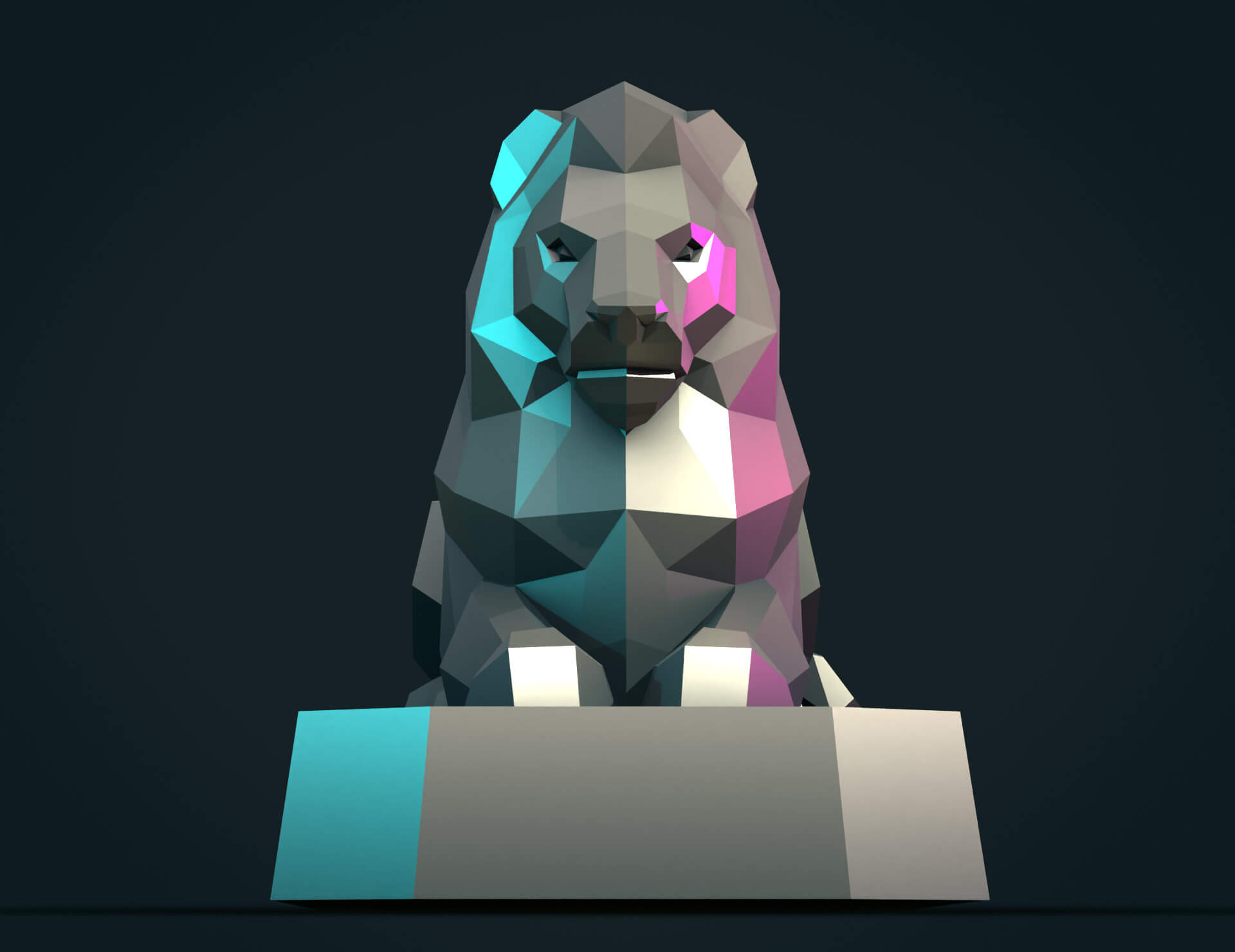 Lion Sculpture LP - 3D Print Model by Skazok