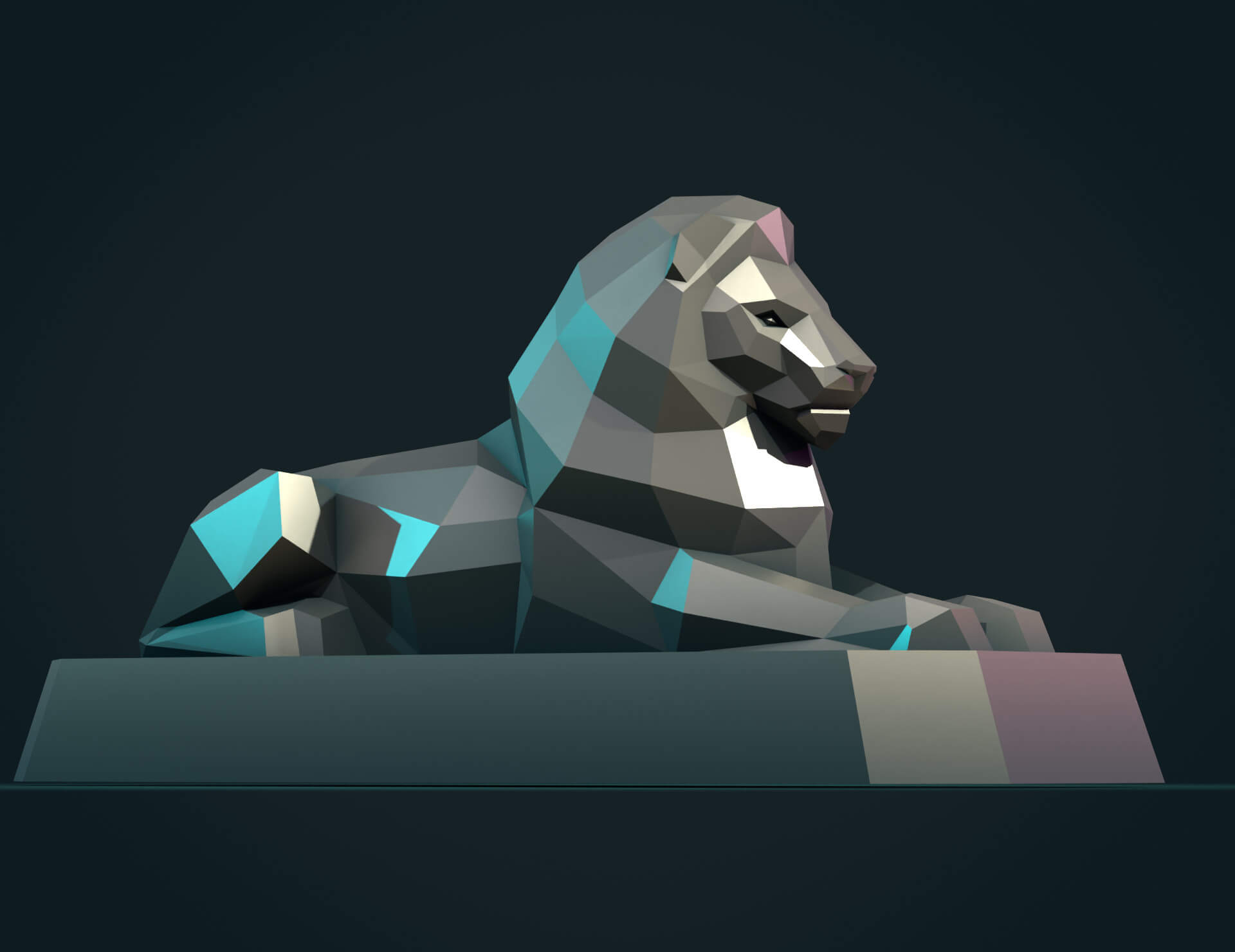 Lion Sculpture LP - 3D Print Model by Skazok