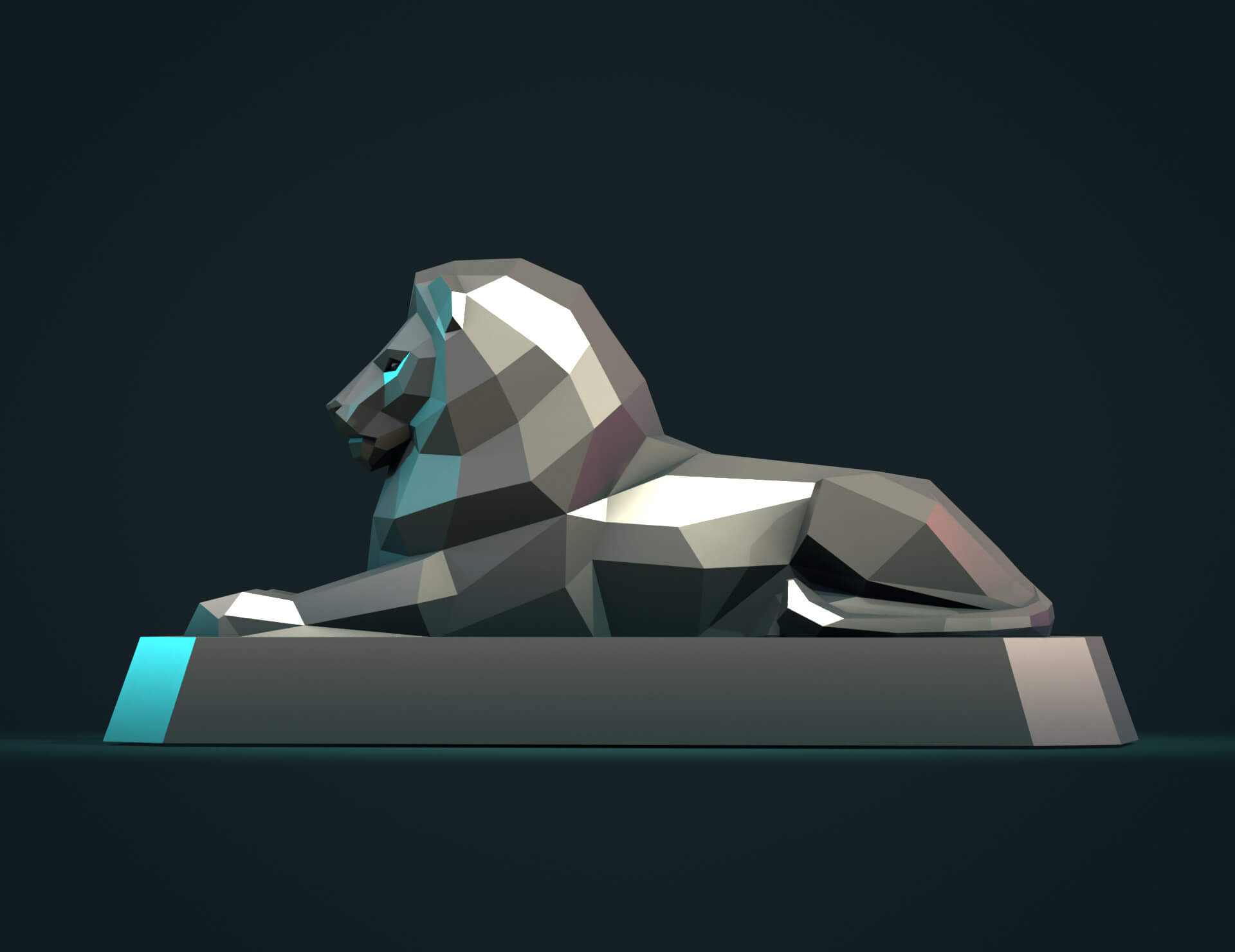 Lion Sculpture LP - 3D Print Model by Skazok