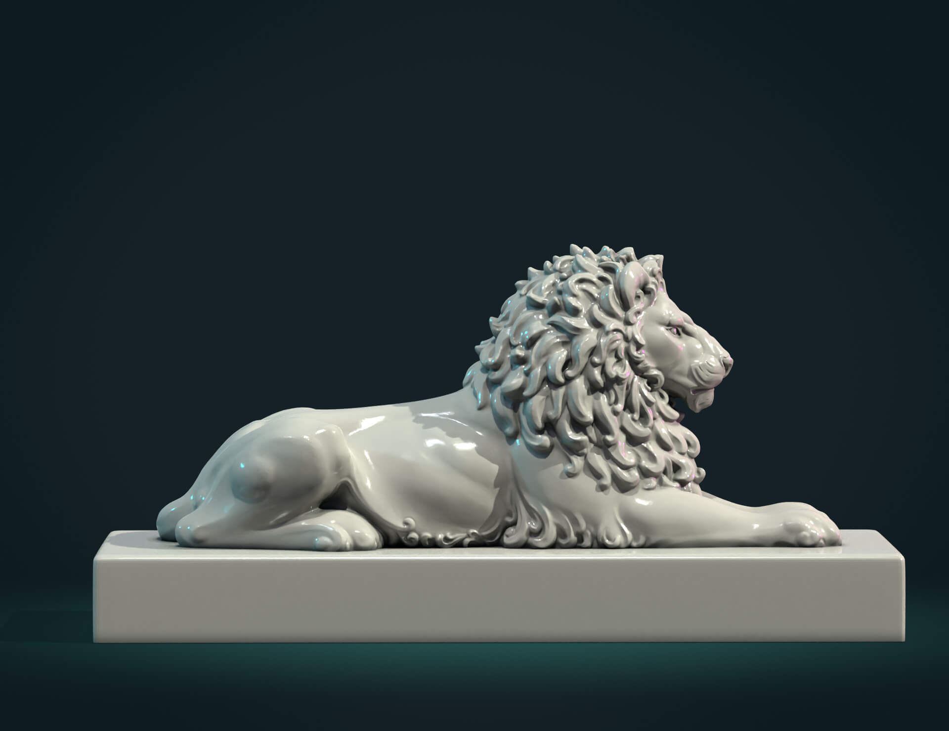 Lion Sculpture - 3D Model by Skazok