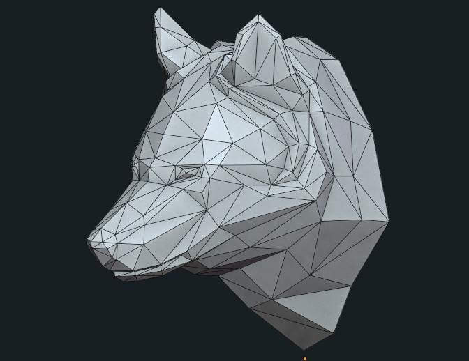 Low Poly Wolf Head - 3D Model by Skazok